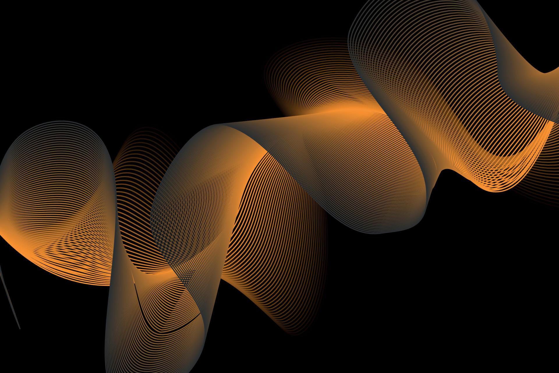 Orange And Black Wave Abstract Background Suitable For Landing Page And Computer Desktop