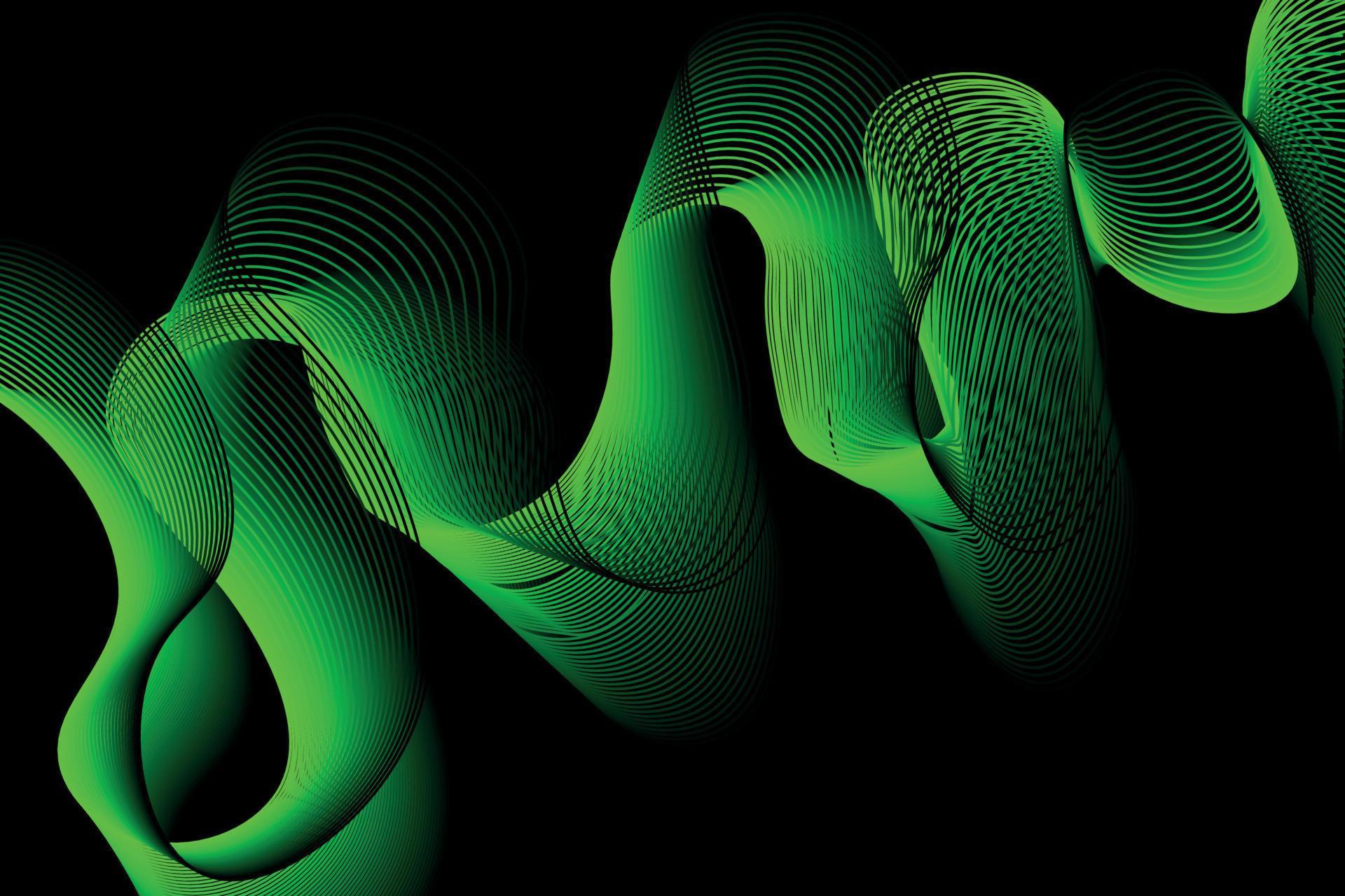 Green And Black Wave Abstract Background Suitable For Landing Page And Computer Desktop