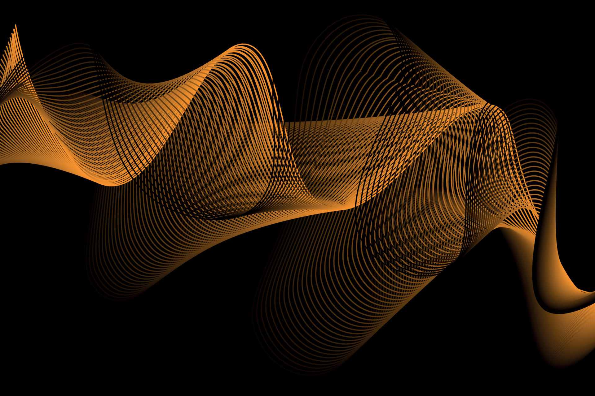 Orange And Black Wave Abstract Background Suitable For Landing Page And Computer Desktop