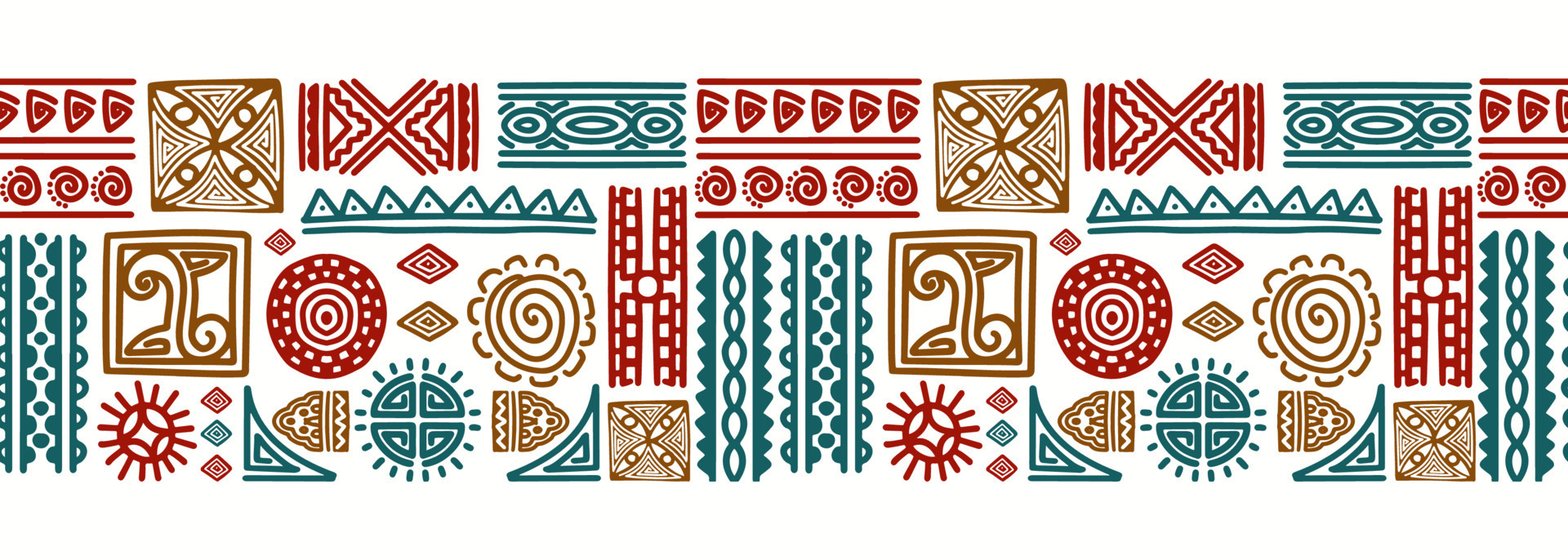 Hand drawn african tribal abstract seamless pattern, ethnic background ...