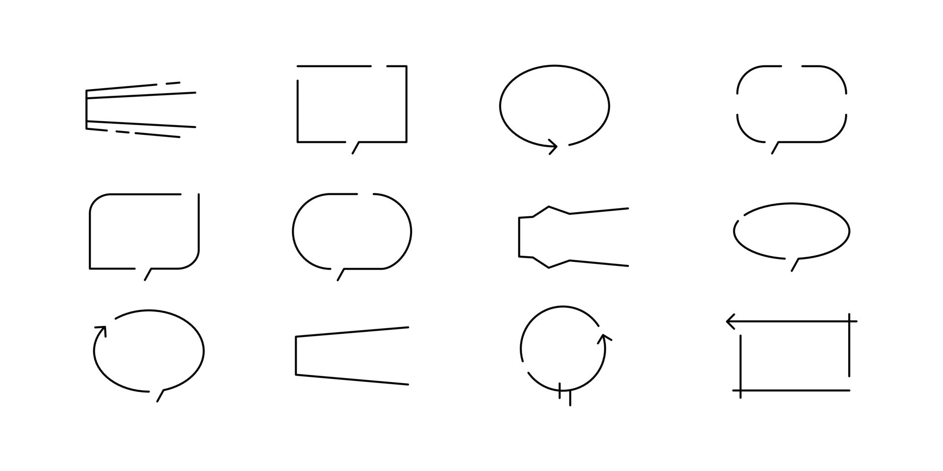 minimalist bubble text line art frame for text 20950207 Vector Art at ...