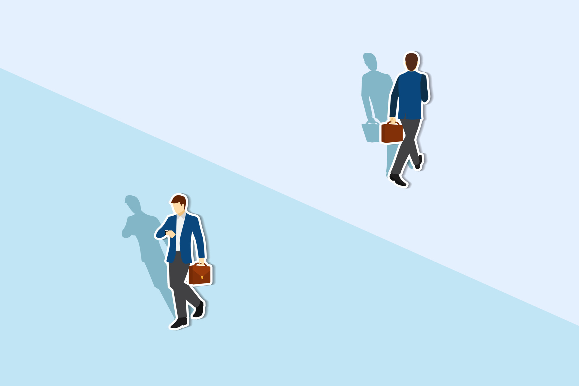Business Dispute Or Disagreement Vector Concept With Two Businessman Walking Away From Each