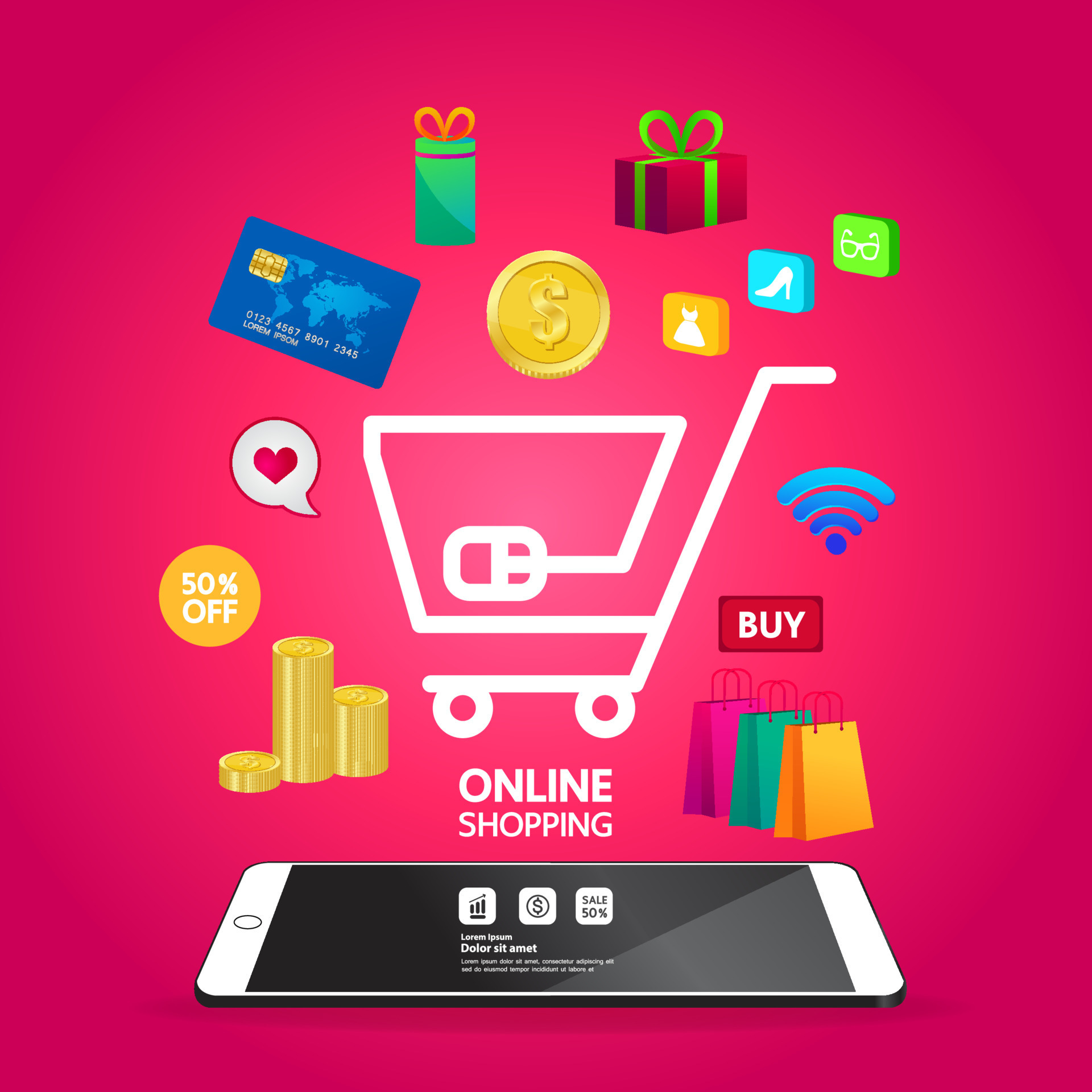 Online shopping idea vector illustration 20952750 Vector Art at Vecteezy Online shopping idea vector illustration 20952750 Vector Art at Vecteezy