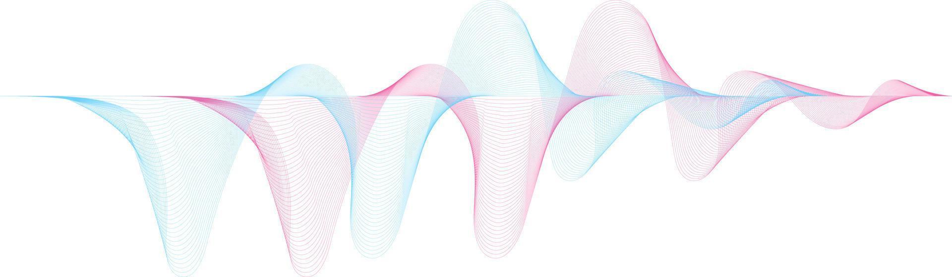 Curve Wave Seamless Pattern Thin Line Wavy Abstract Vector Background Curve Wave Seamless