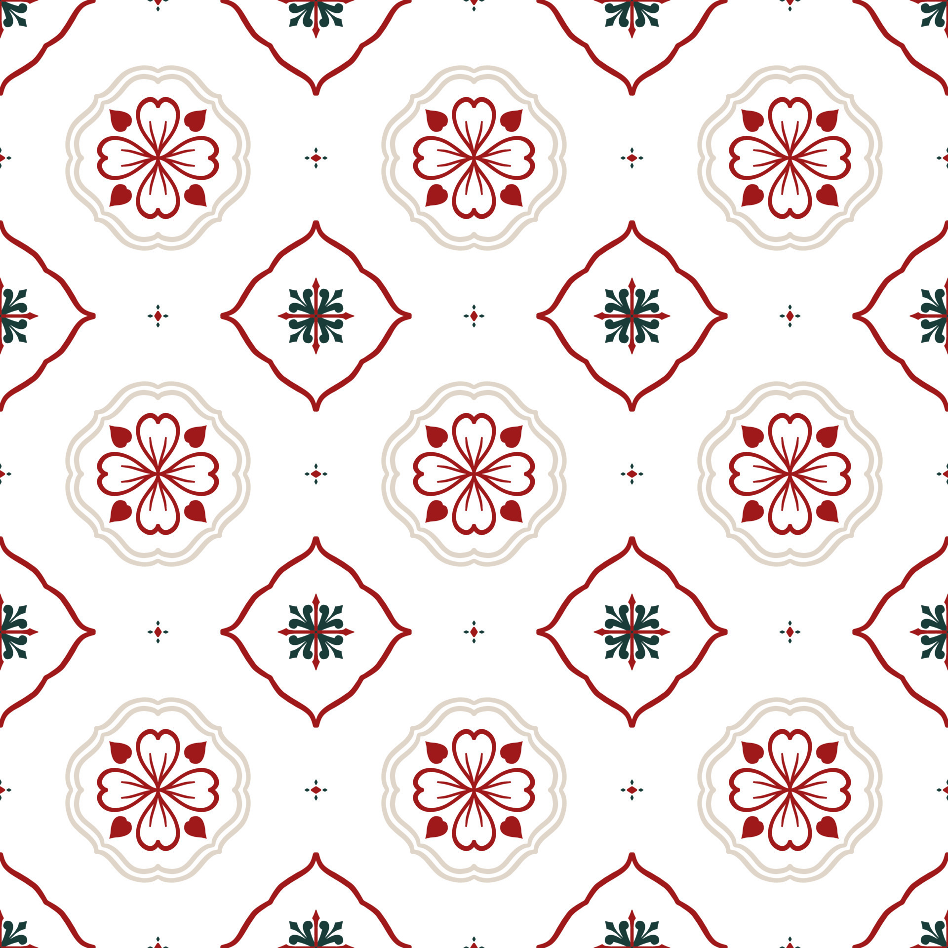 Seamless Pattern Decorative Flower Pattern In Vintage Mandala Style