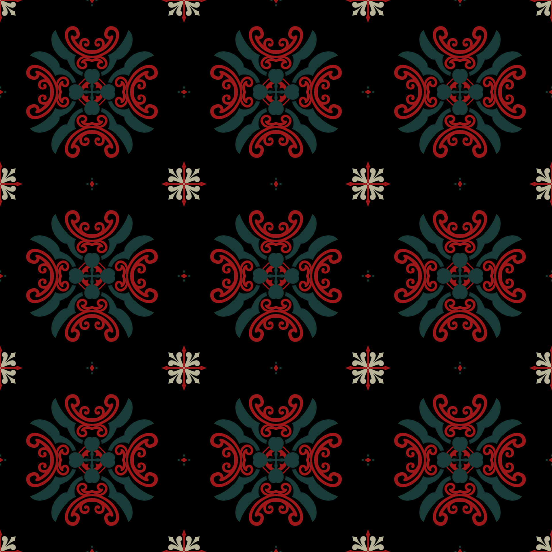Seamless Pattern Decorative Flower Pattern In Vintage Mandala Style