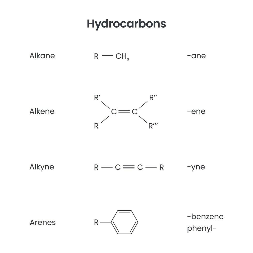 Hydrocarbon functional groups biochemistry science vector infographic ... Hydrocarbon functional groups biochemistry science vector infographic ...