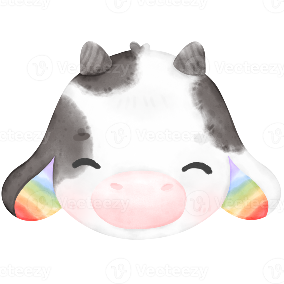 Cute rainbow cow, cow illustration, rainbow animal, pride 20956122 PNG