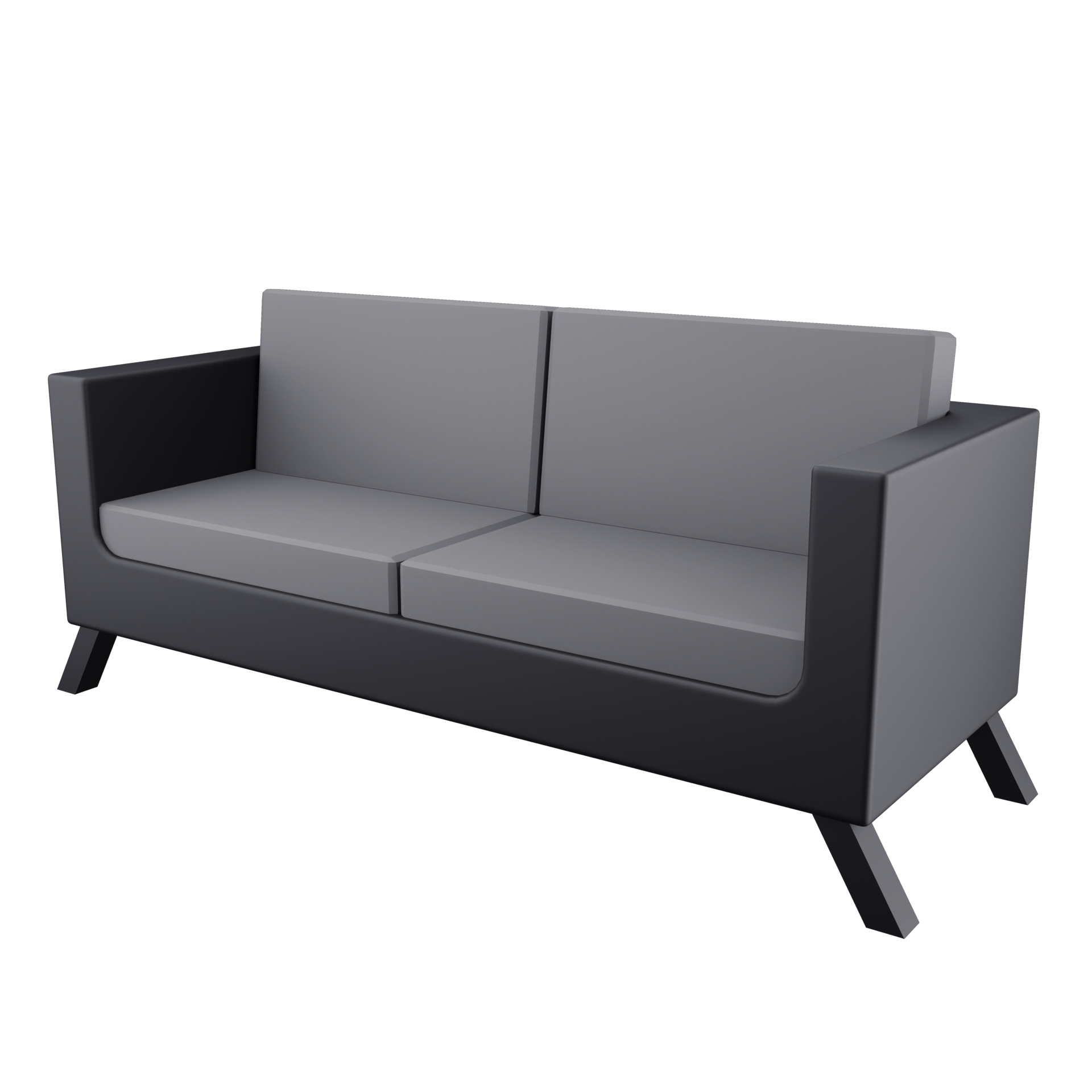 3D render low polygon black sofa icon isolated on transparent ... 3D render low polygon black sofa icon isolated on transparent ...