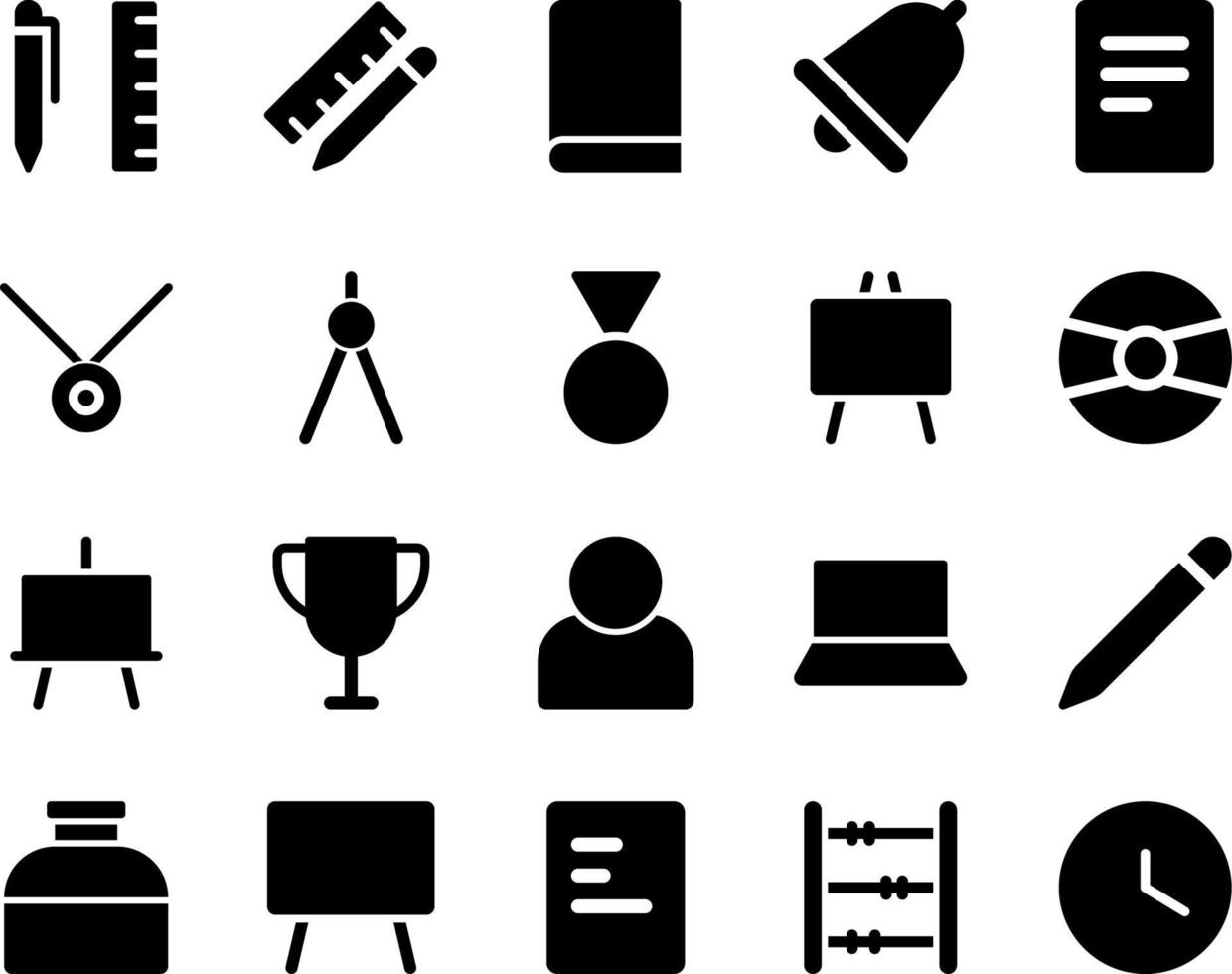 School and Education Icons set. clock. Vector Illustration Set Of ...