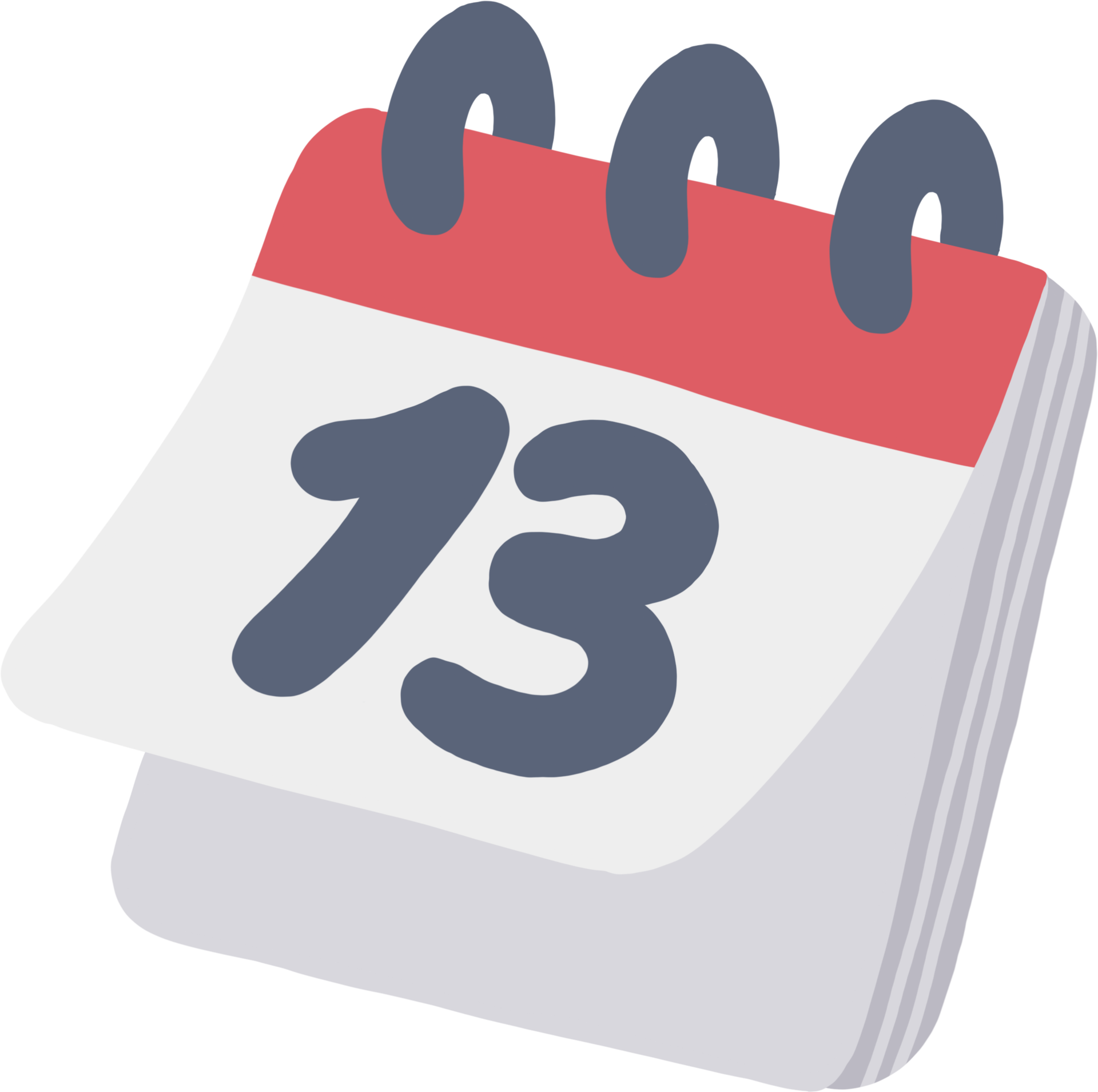 Cute minimal calendar day 13 illustration. sticker template decorated 20967123 PNG