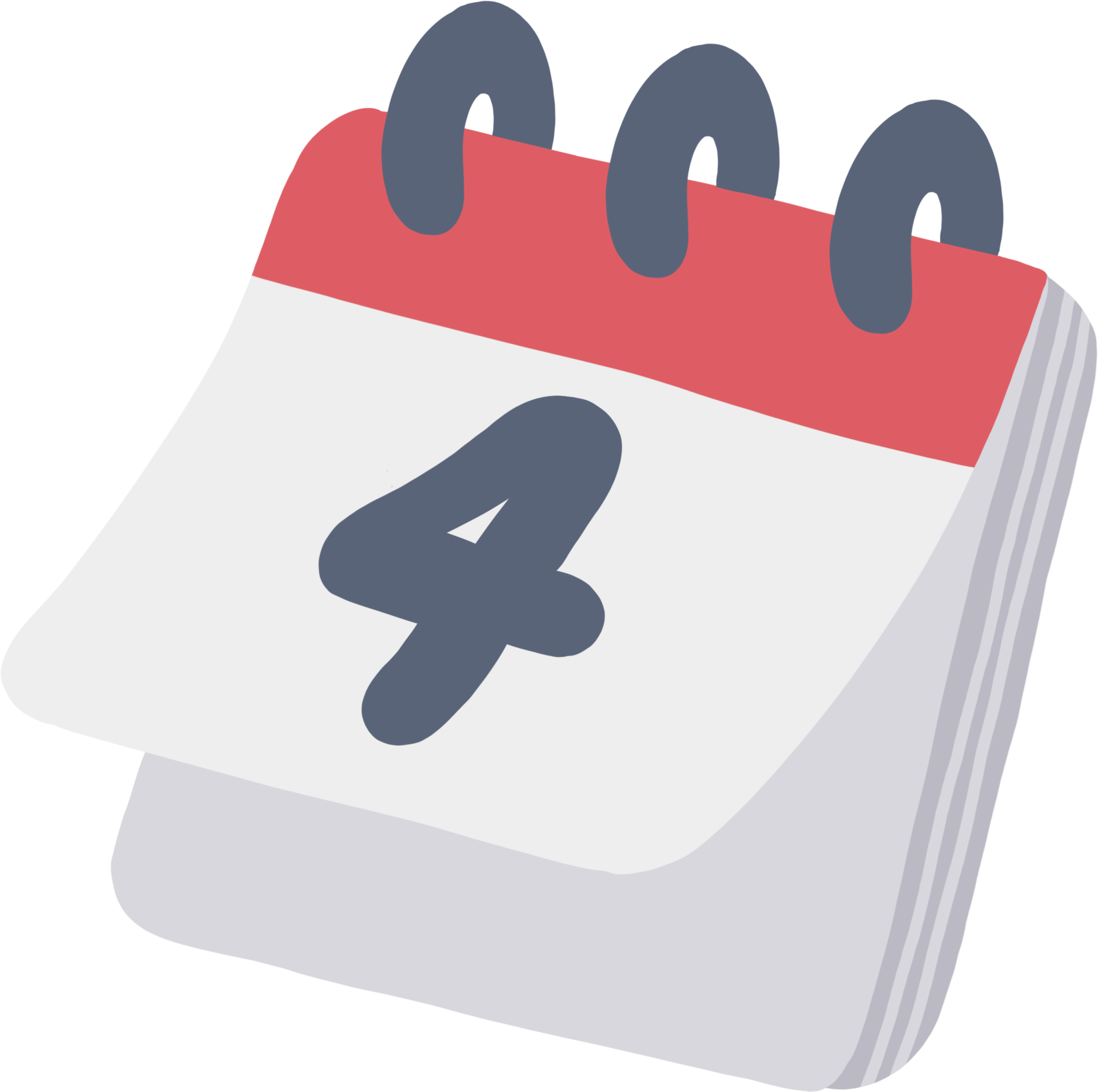 Cute minimal calendar day 4 illustration. sticker template decorated 20967131 PNG