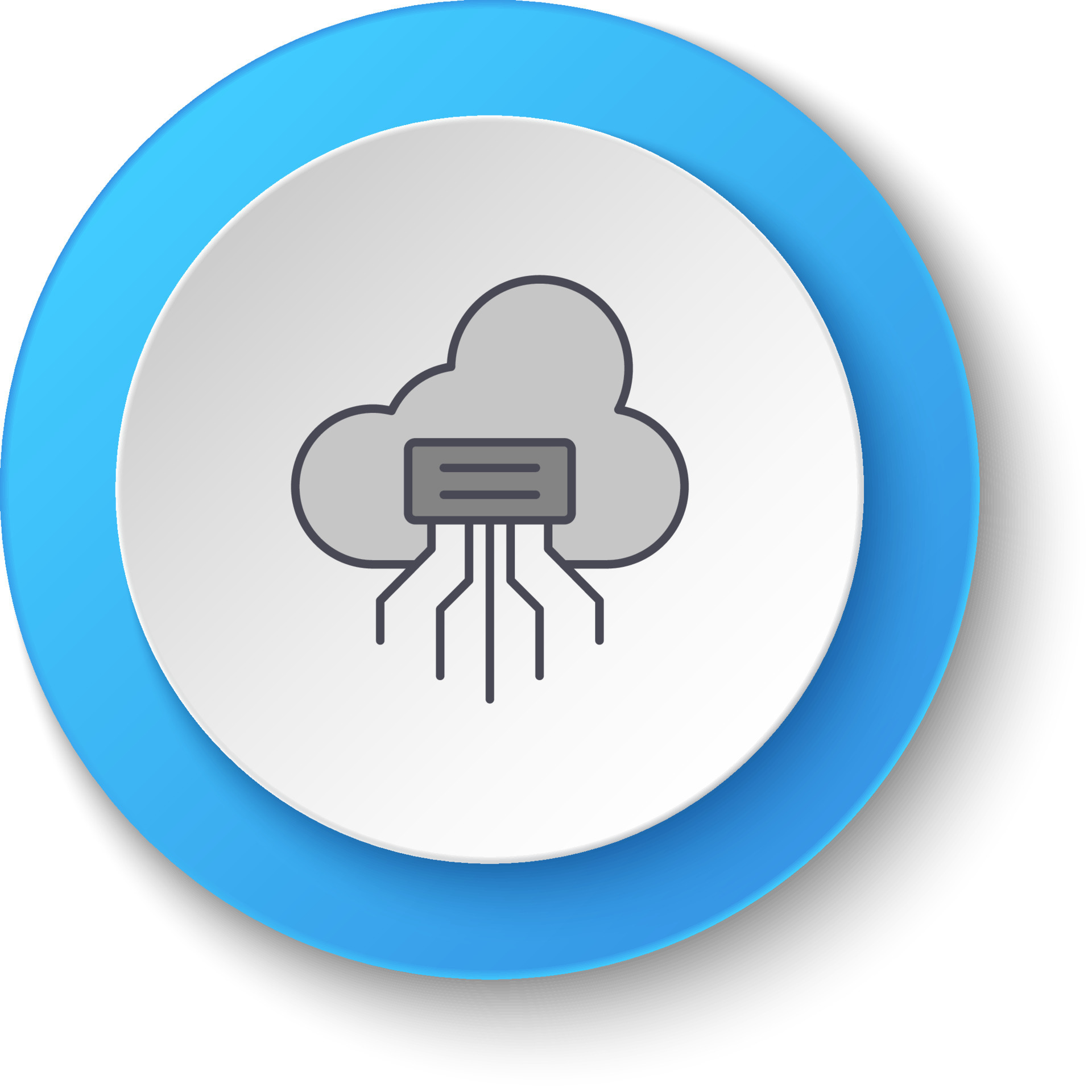 Round Button For Web Icon Cloud Download Button Banner Round Badge Interface For Application