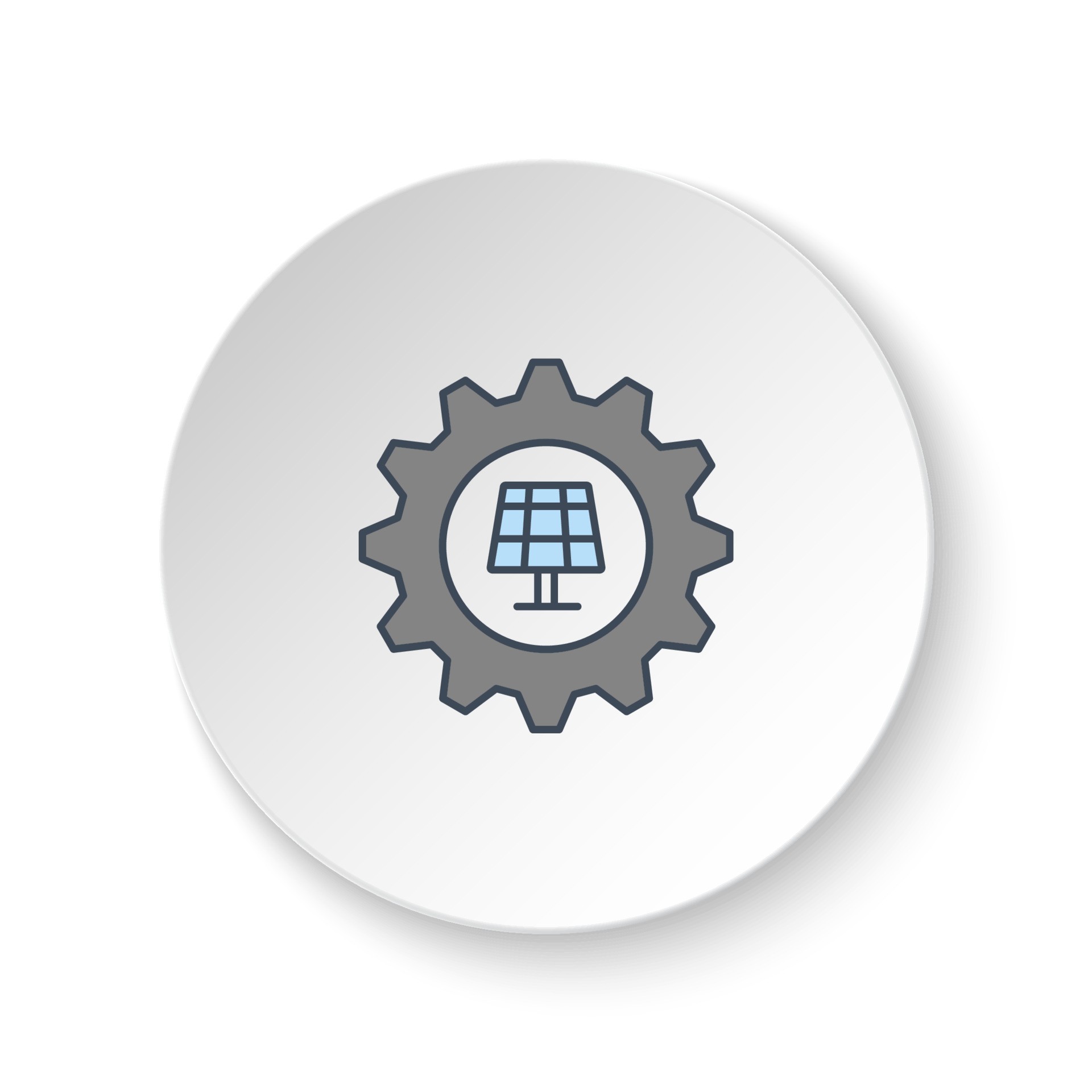 Round button for web icon, setting, solar. Button banner round, badge interface for application ...