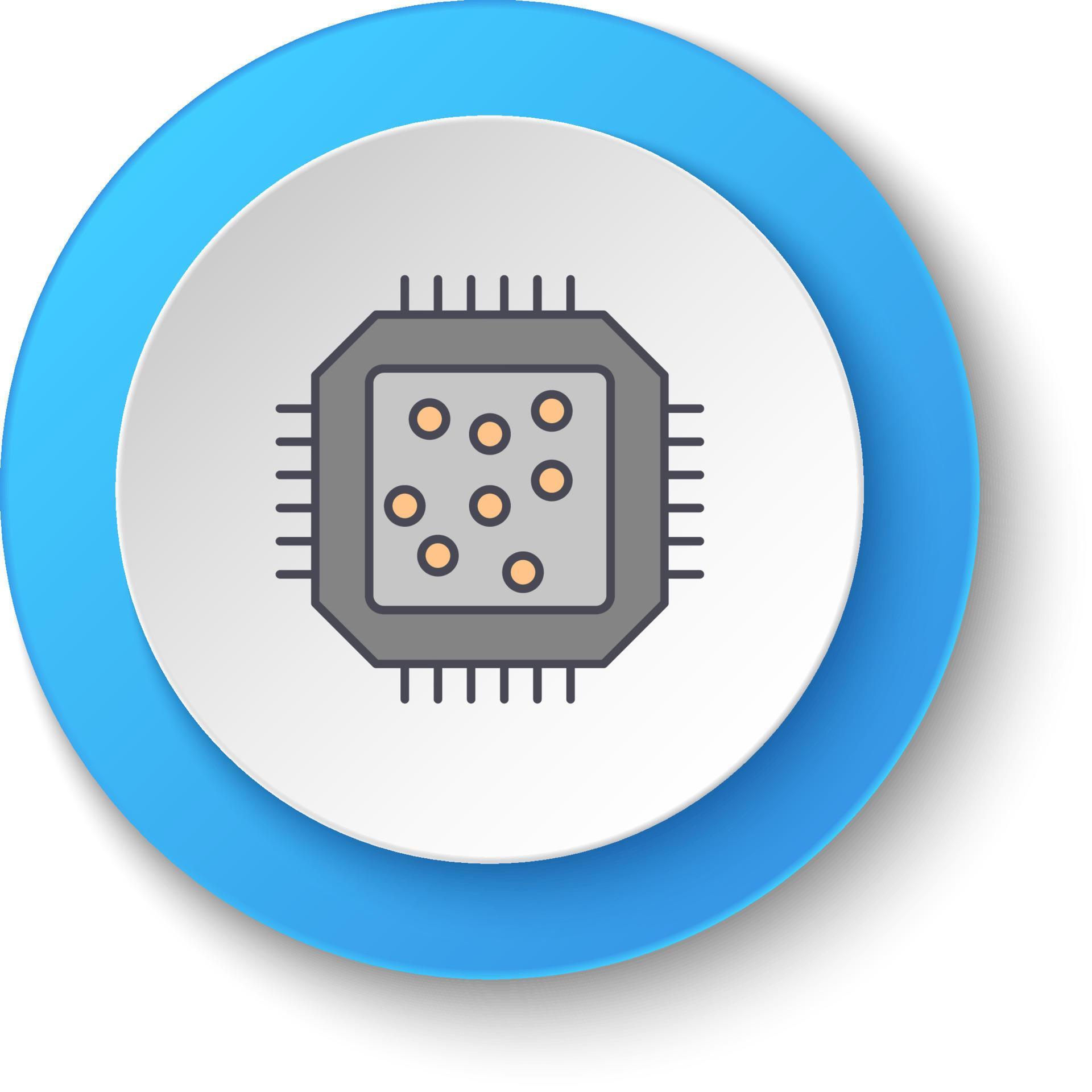 Round Button For Web Icon Cpu Hardware Button Banner Round Badge Interface For Application