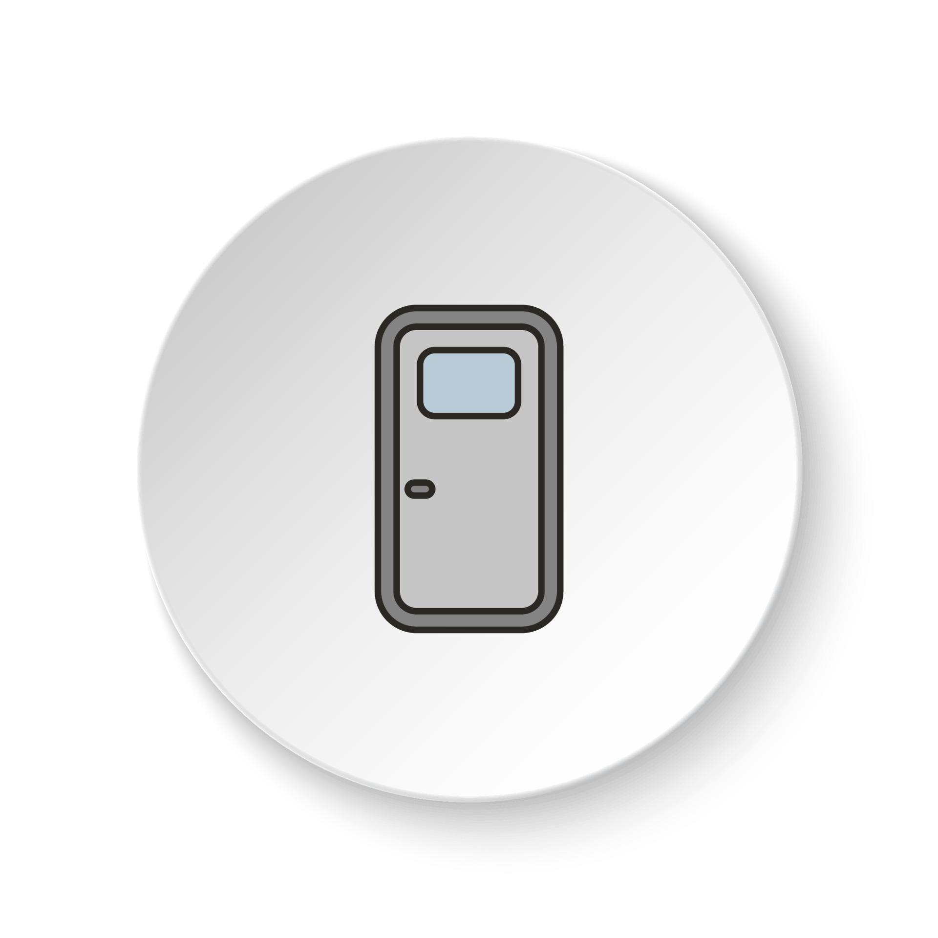 Round button for web icon, Ship, door, icon. Button banner round, badge interface for ...