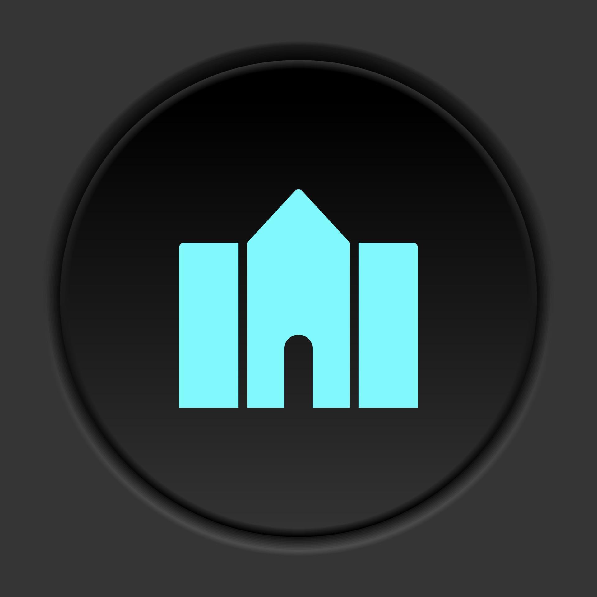 Round Button Icon Building College Button Banner Round Badge Interface For Application