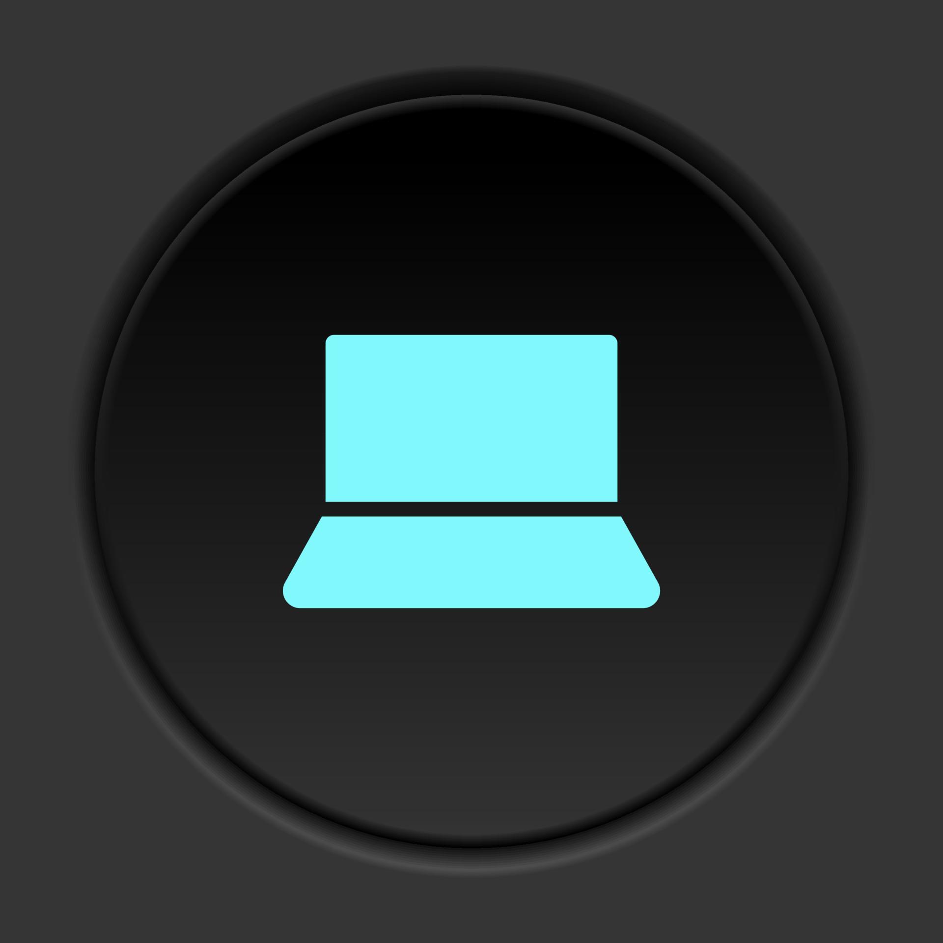 Round button icon, computer. Button banner round, badge interface for application illustration ...