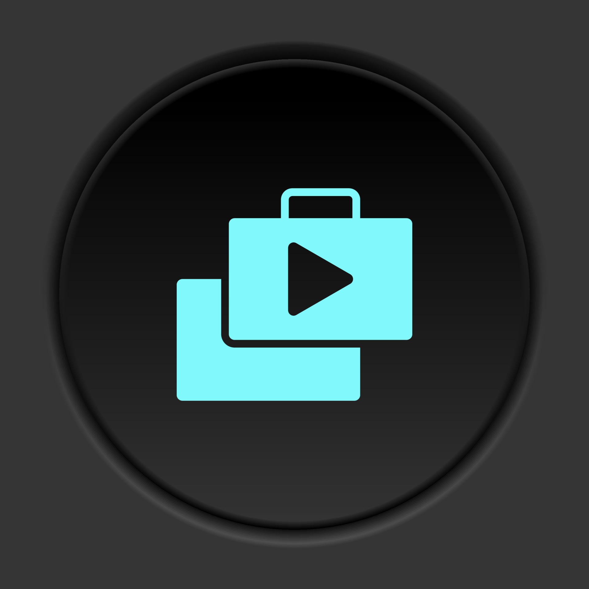 Round button icon, Bag, play, store. Button banner round, badge interface for application ...