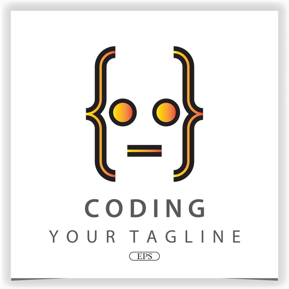 robot coding or programmer logo premium elegant template vector eps 10 ...