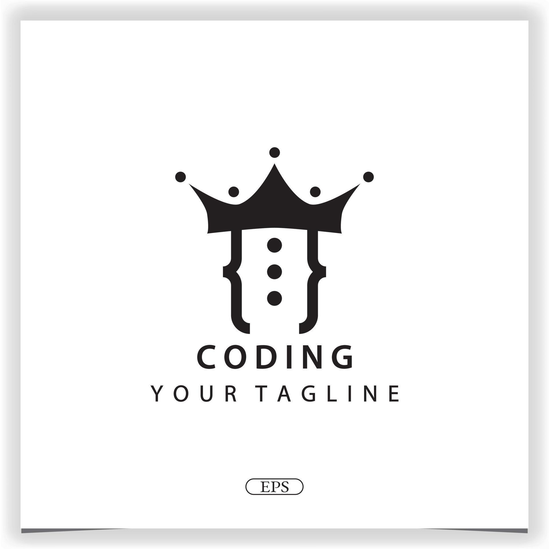 king coding or programmer logo premium elegant template vector eps 10 ...