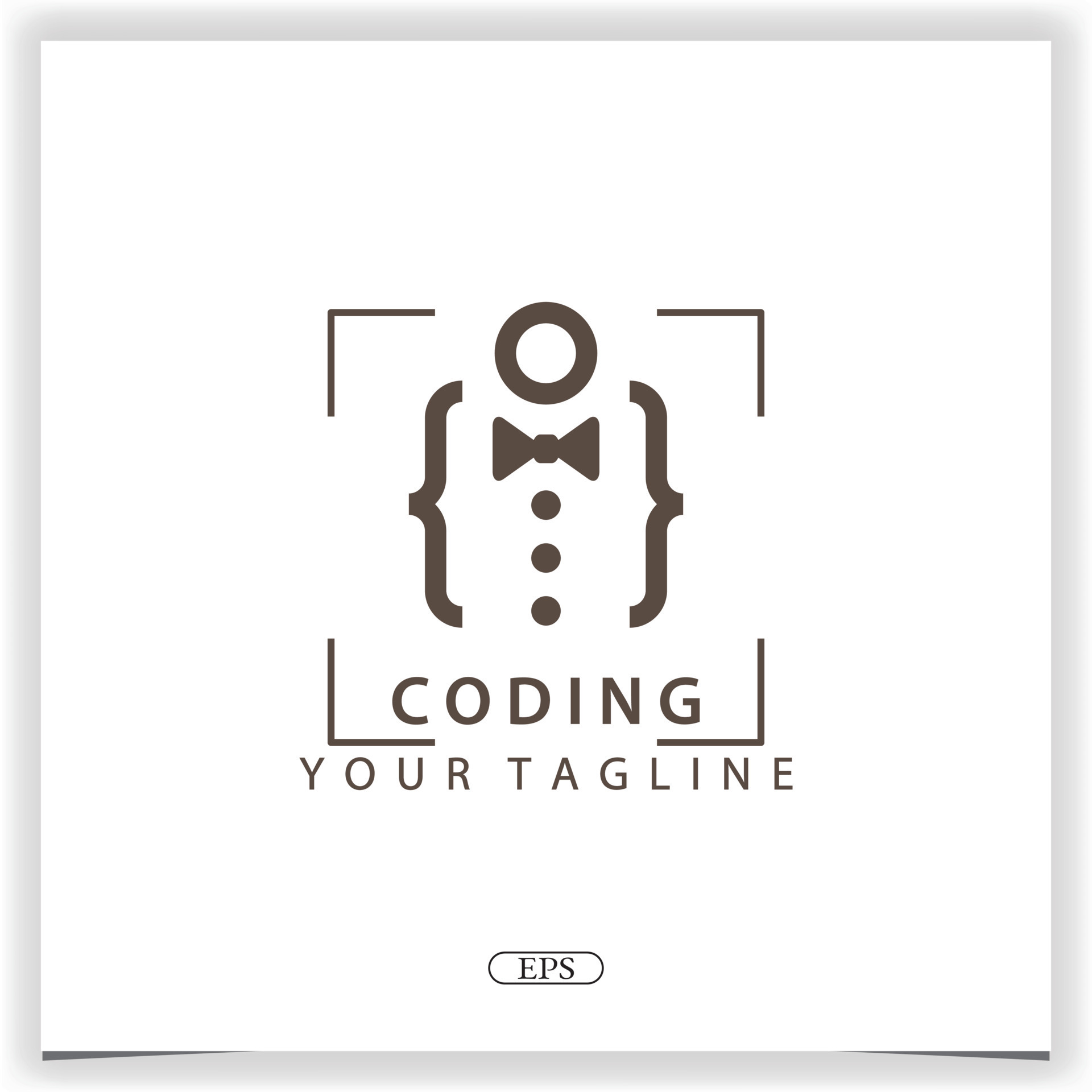 tie coding or programmer logo premium elegant template vector eps 10 ...