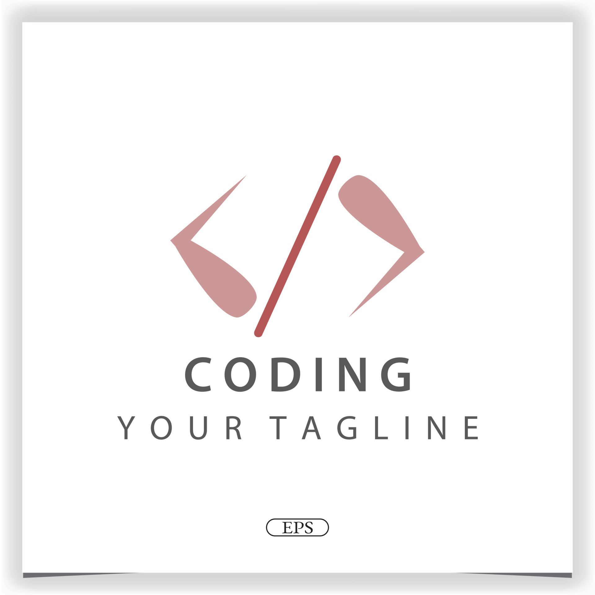 Simple Coding Or Programmer Logo Premium Elegant Template Vector Eps 10