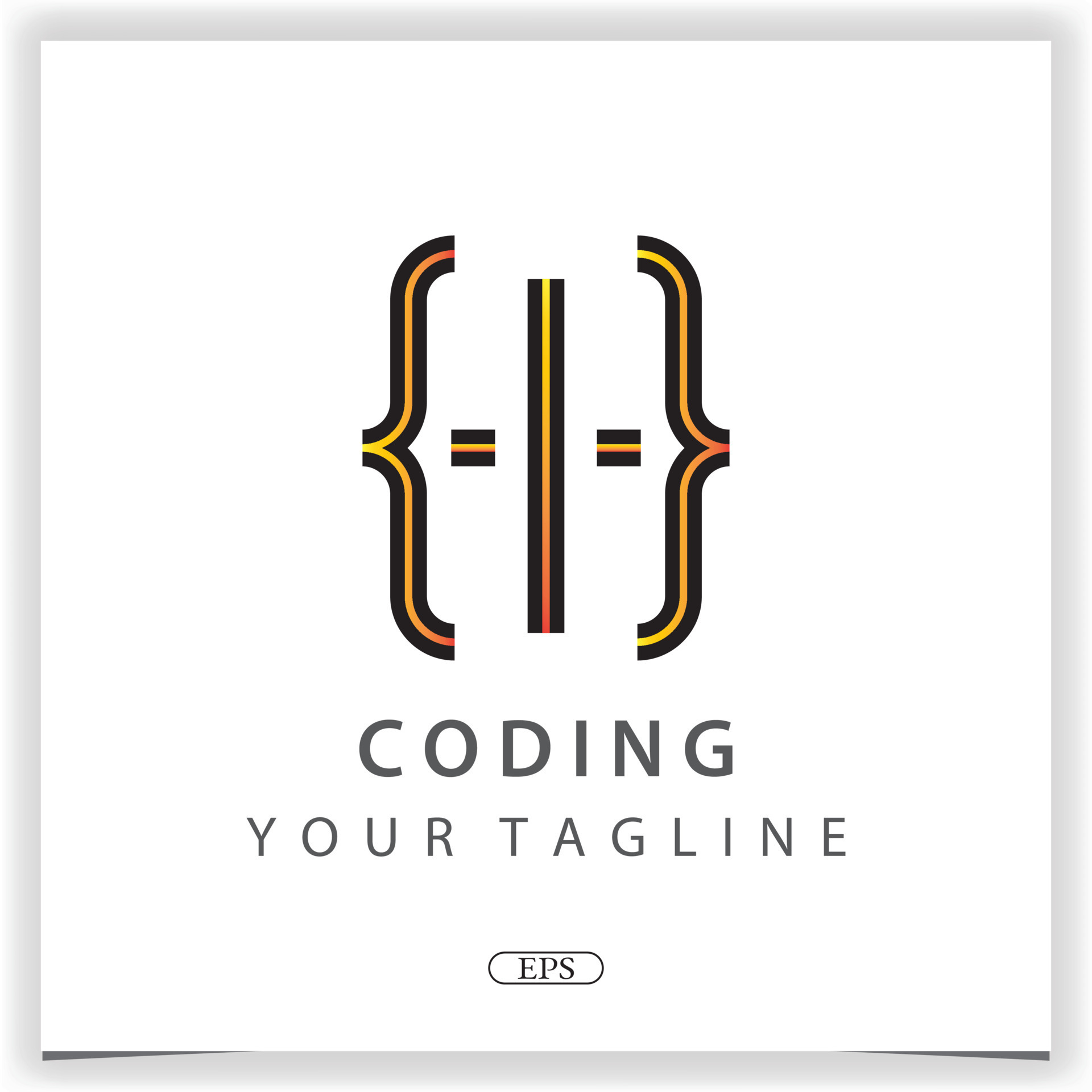 simple coding or programmer logo premium elegant template vector eps 10 ...