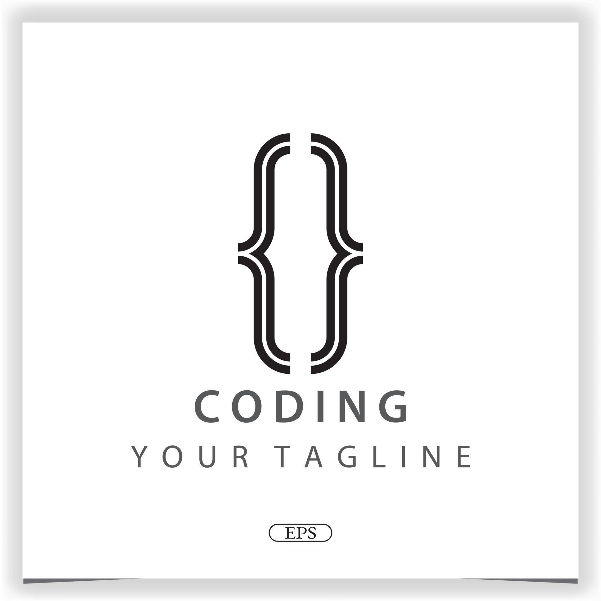 Simple Coding Or Programmer Logo Premium Elegant Template Vector Eps 10