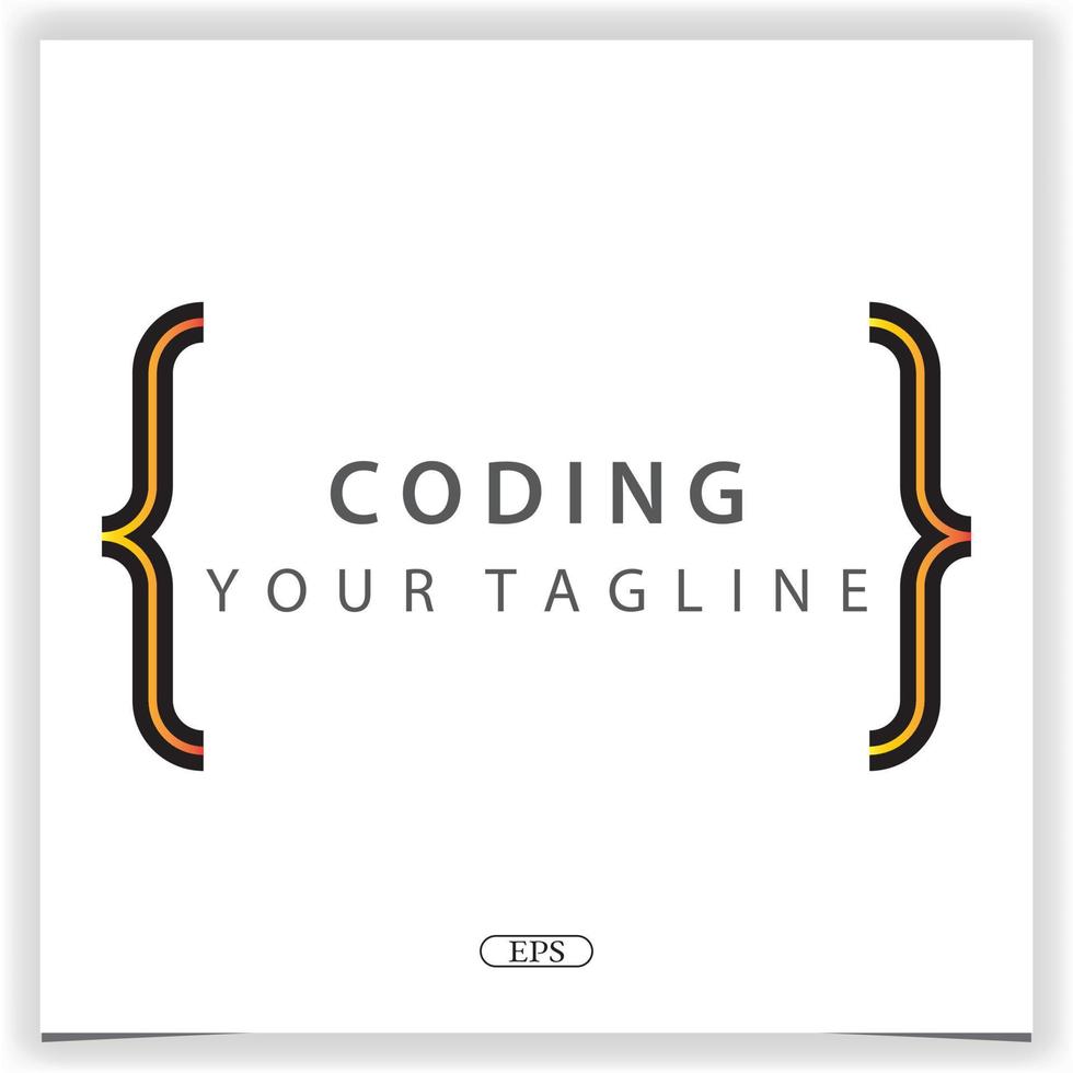 Simple Coding Or Programmer Logo Premium Elegant Template Vector Eps 10