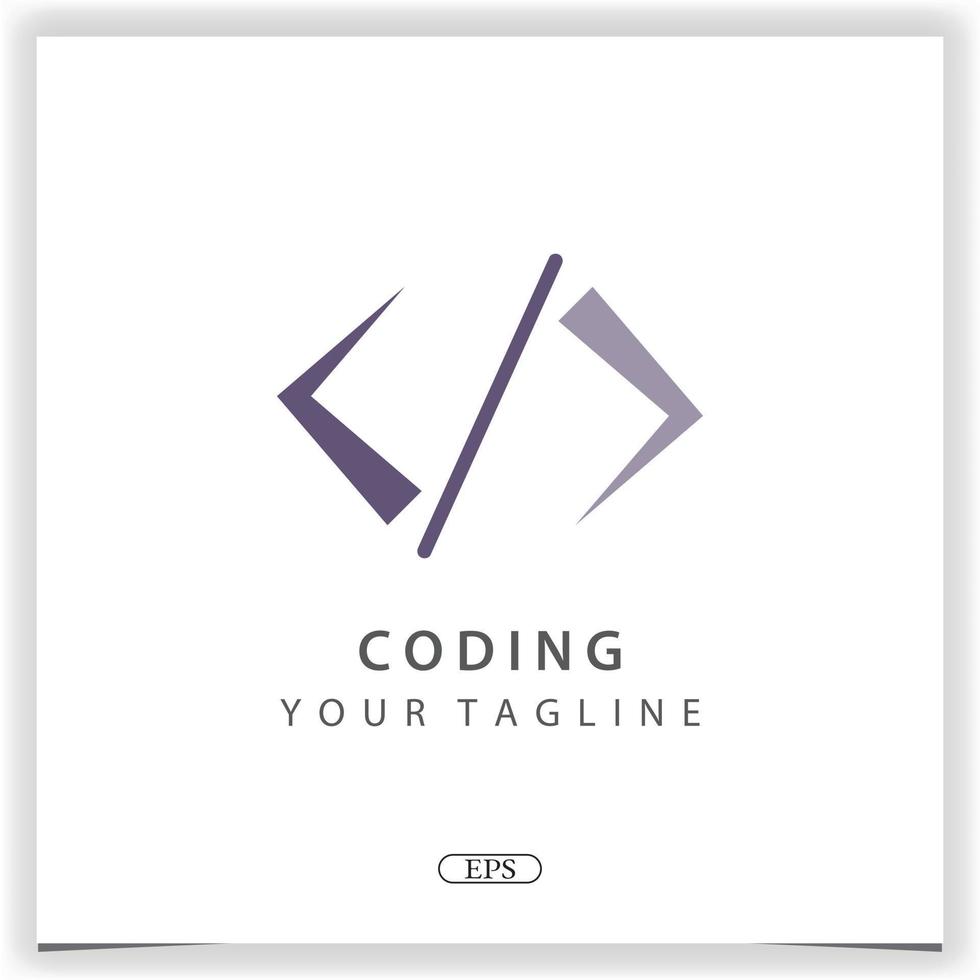 Simple Coding Or Programmer Logo Premium Elegant Template Vector Eps 10