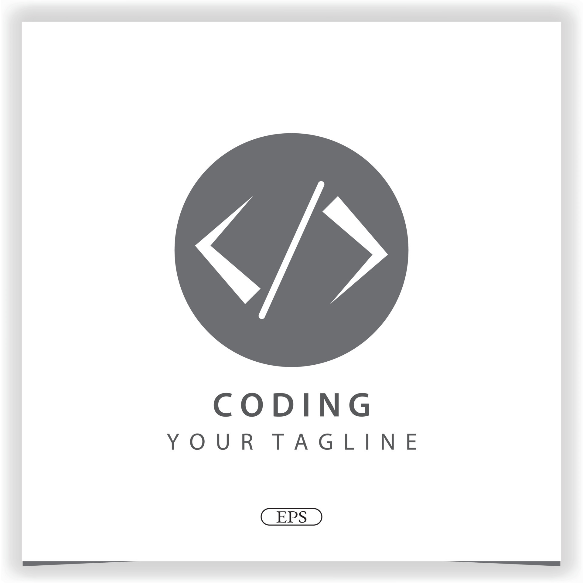 Simple Coding Or Programmer Logo Premium Elegant Template Vector Eps 10