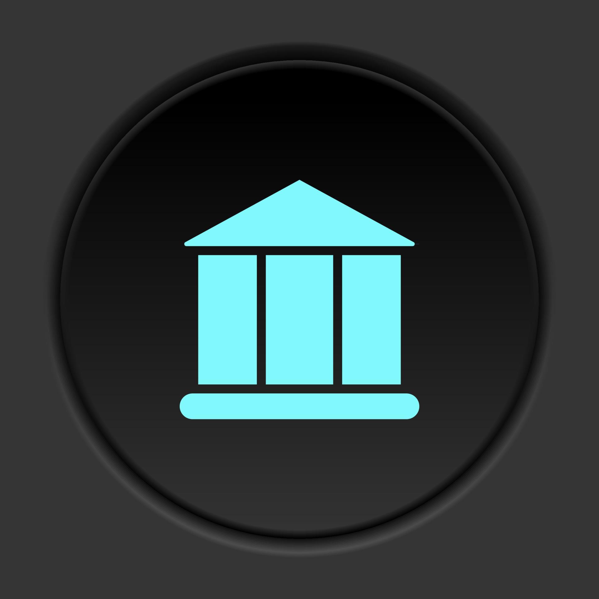 Round button icon, bank. Button banner round, badge interface for application illustration on ...