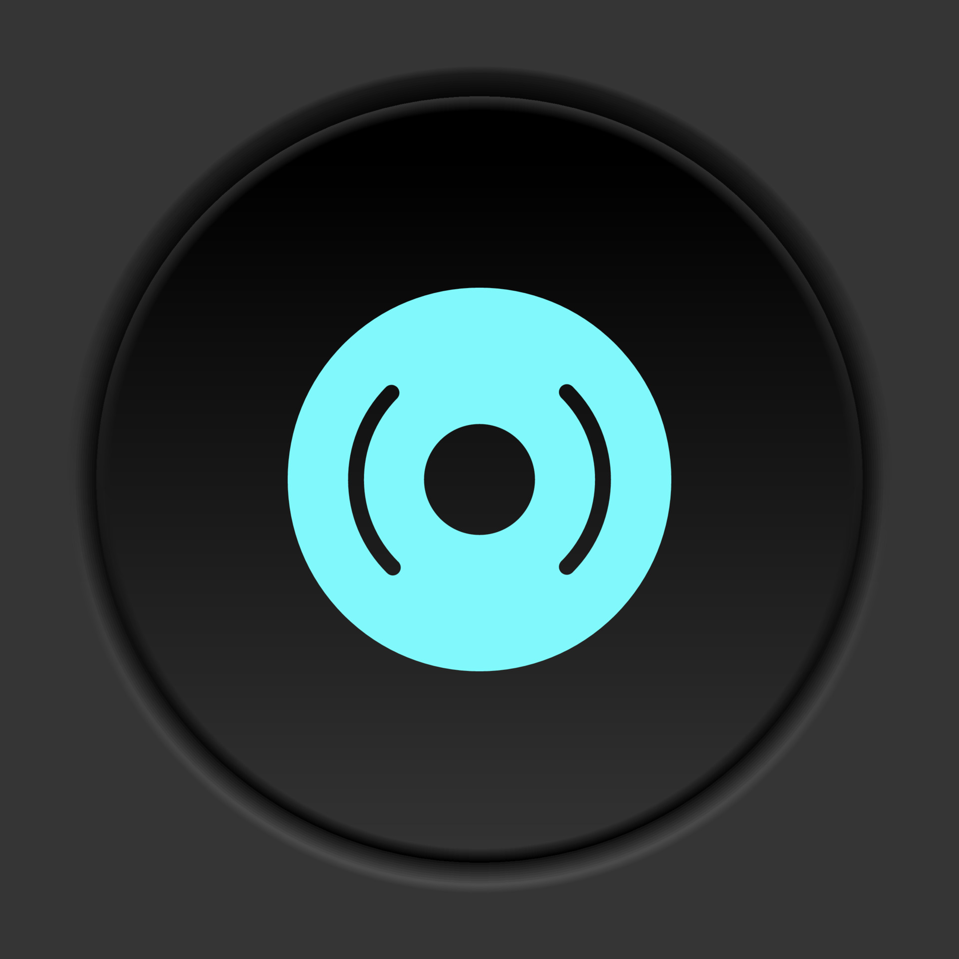 Round button icon, cd, disk, dvd. Button banner round, badge interface for application ...