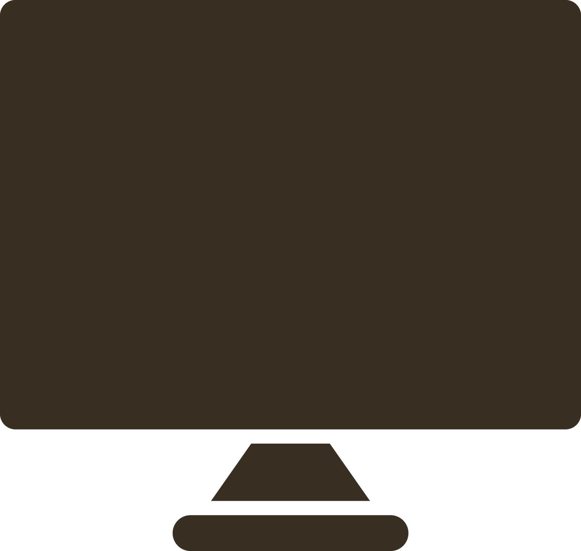 Monitor Computer Icon Vector Simple Element Illustration From Ui