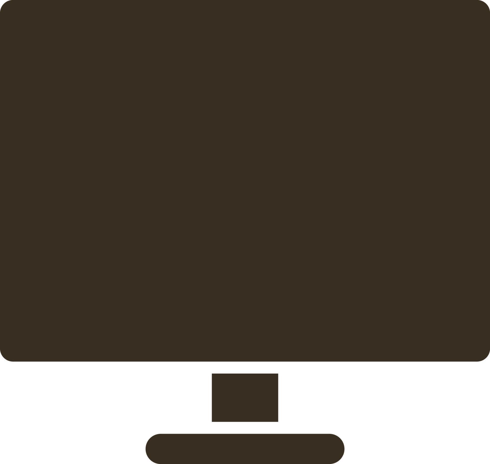 Monitor, computer icon - Vector. Simple element illustration from UI concept. Monitor, computer ...