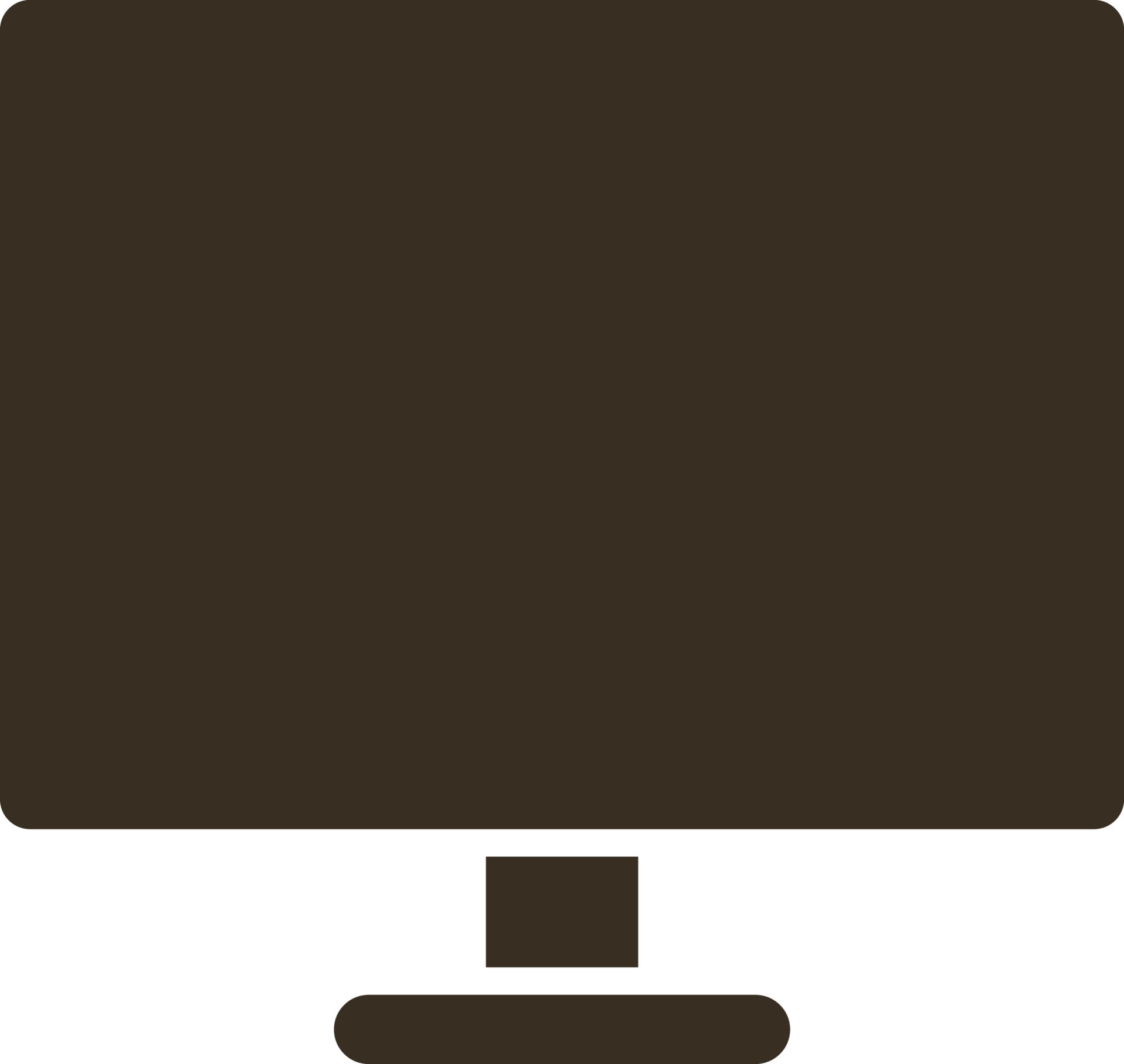 Monitor, computer icon - Vector. Simple element illustration from UI concept. Monitor, computer ...