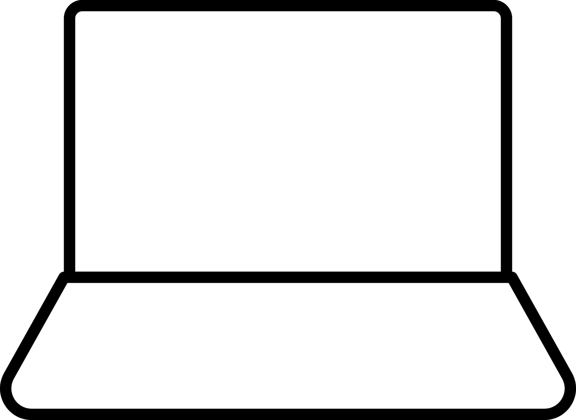 Line vector icon computer. Outline vector icon on white background ...