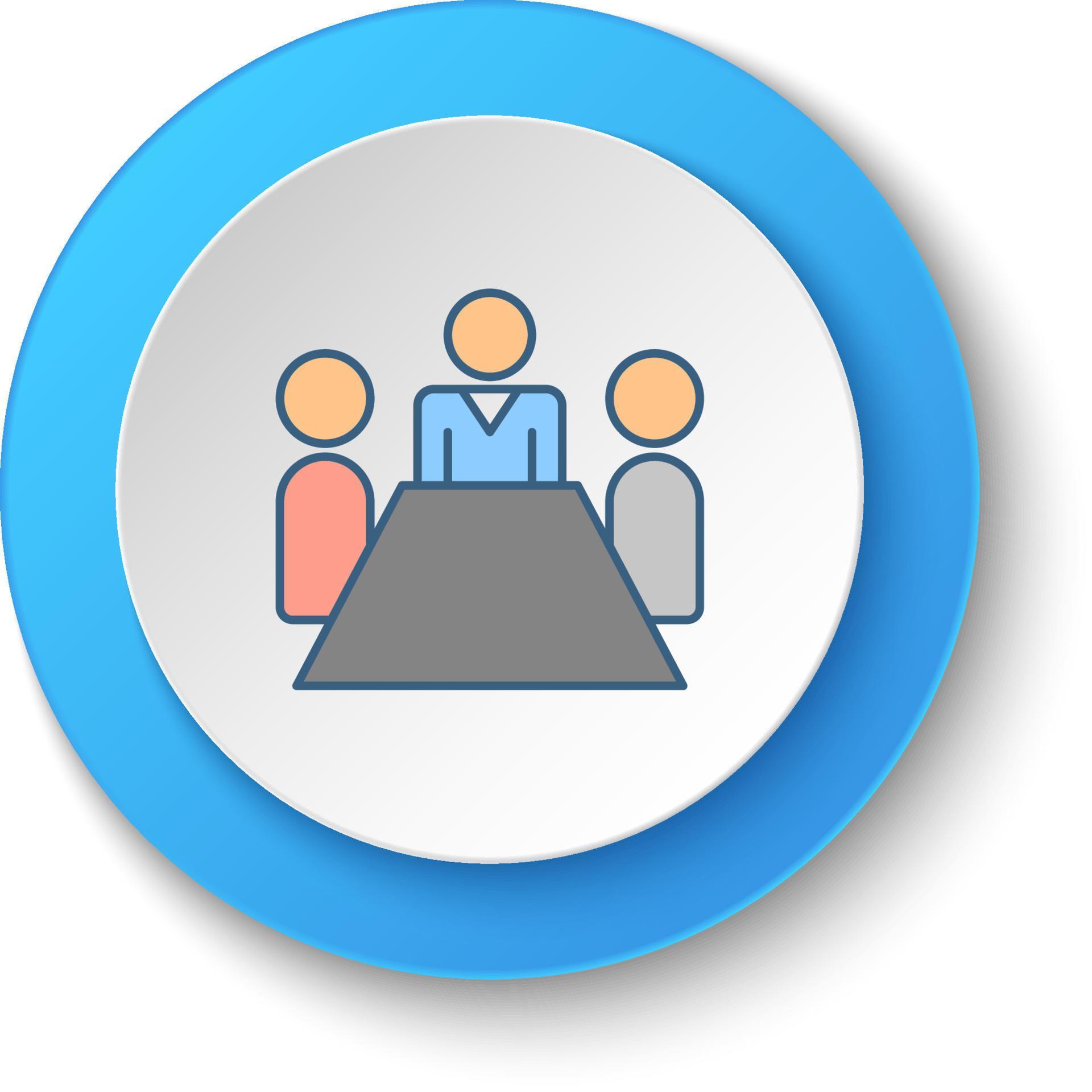 Round button for web icon. Business, meeting, conference vector icon ...