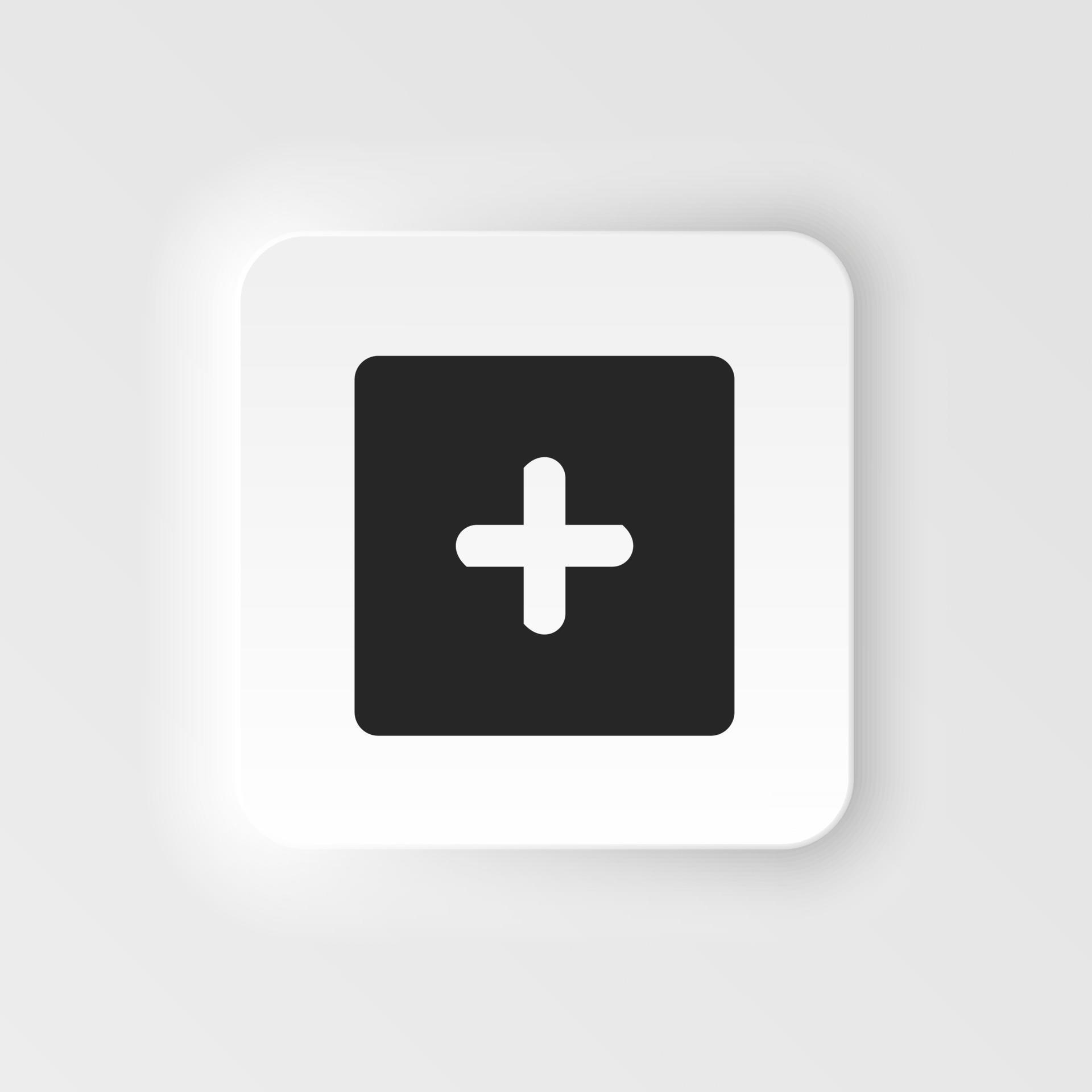 Add Box Neumorphic Style Vector Icon Simple Element Illustration From
