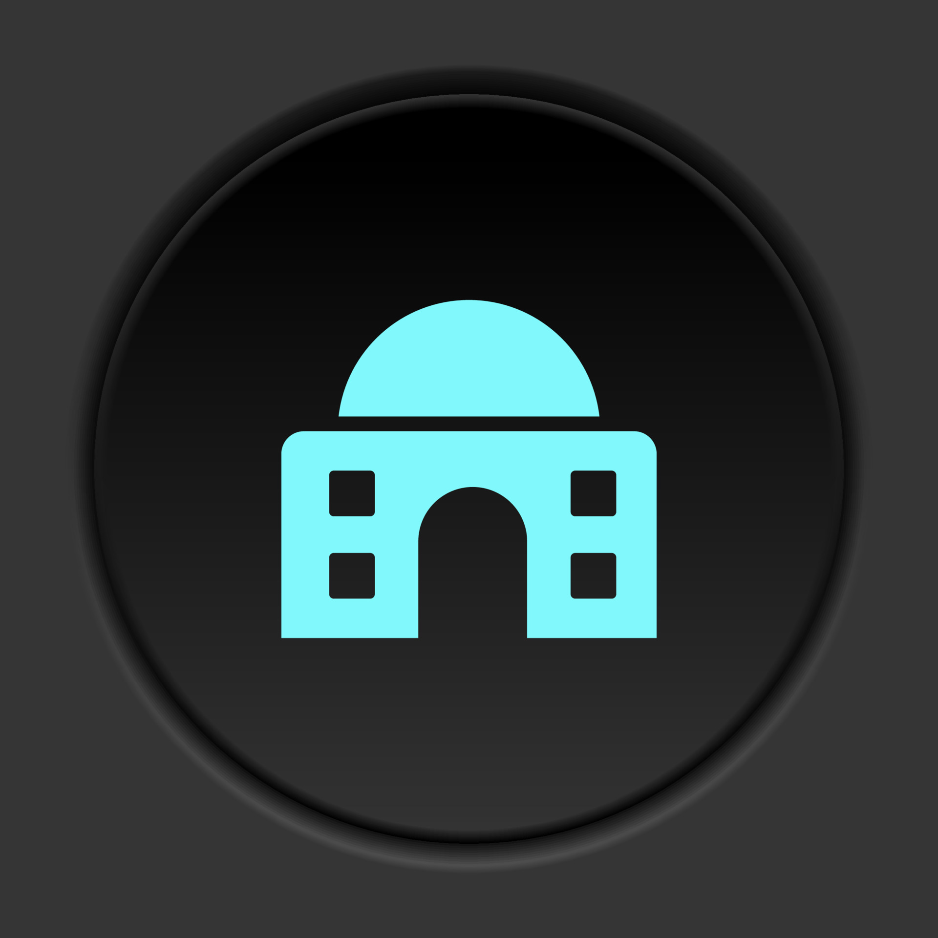 Round Button Icon Building College Button Banner Round Badge Interface For Application