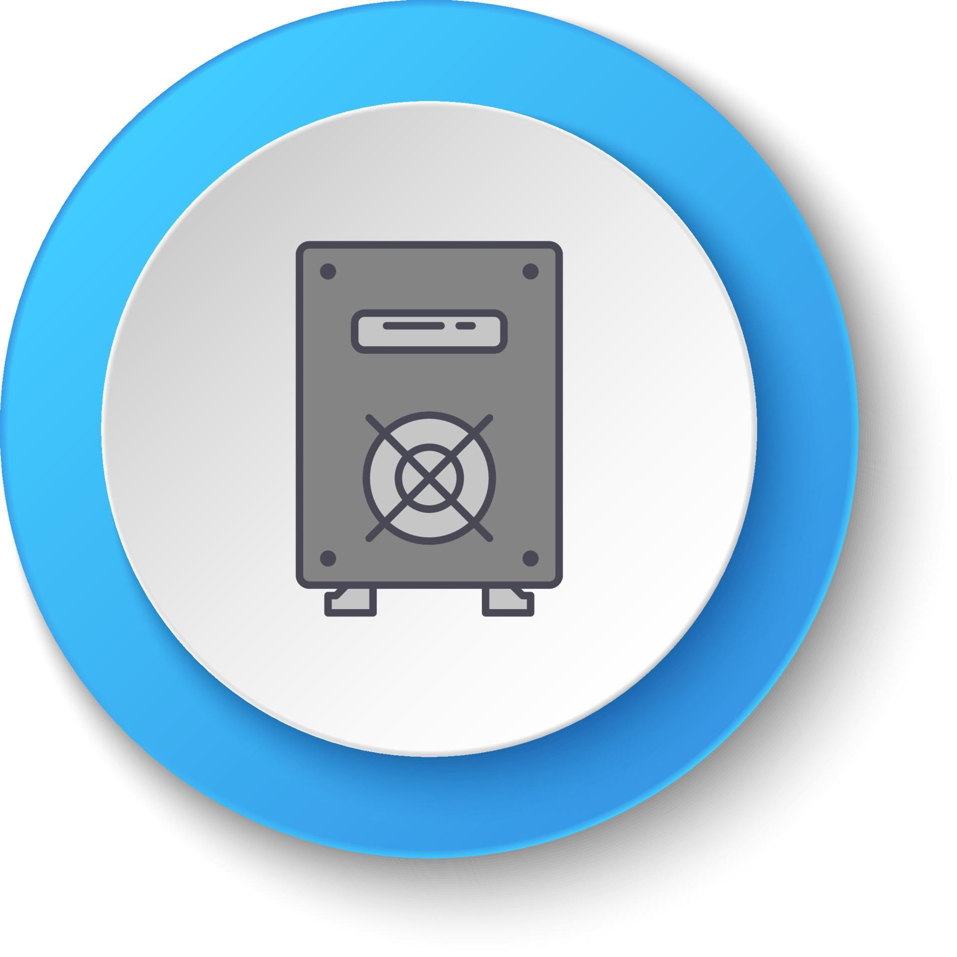 Round button for web icon. Backup, cloud. Button banner round, badge interface for application ...