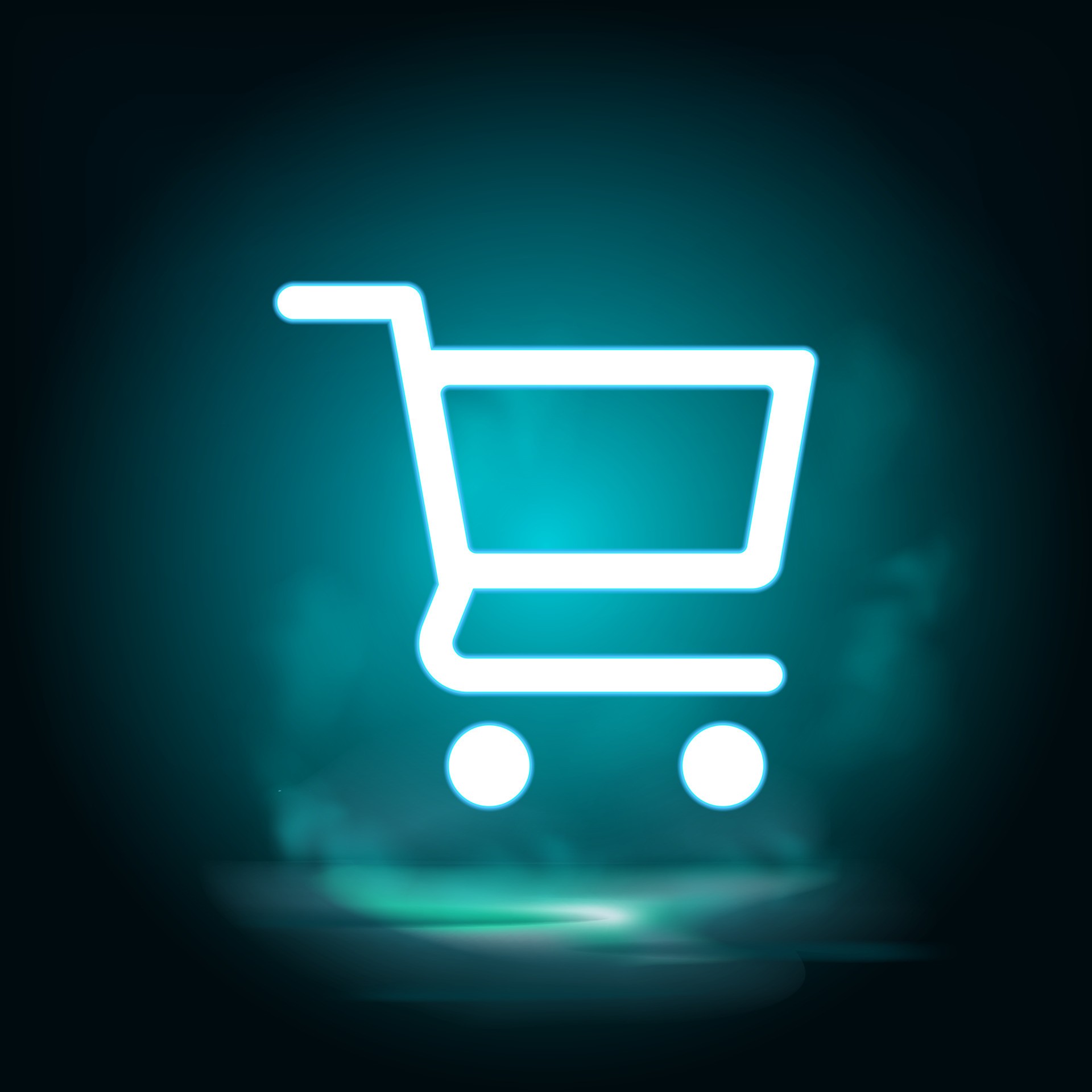 cart, shopping neon vector icon. Illustration neon blue, yellow, red icon set 20977062 Vector ...