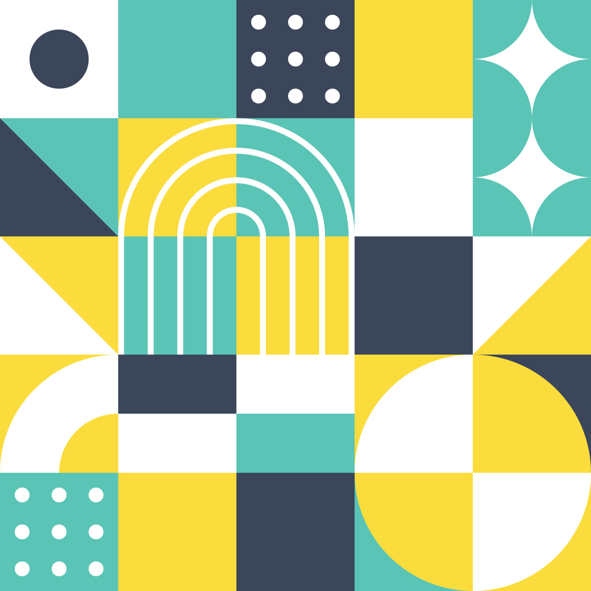 Bauhaus or Scandinavian style Modern abstract geometric seamless pattern 20977352 Vector Art at ...