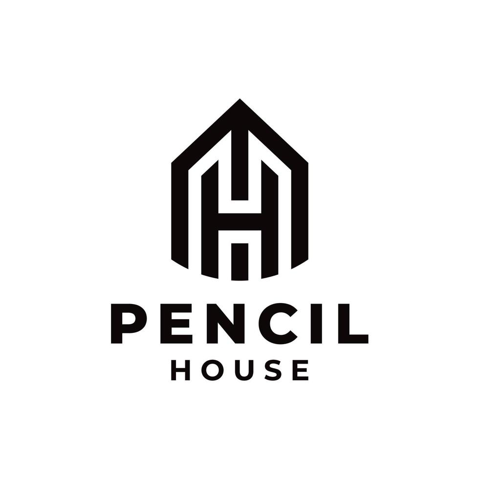 House and Pencil Logo. Initial Letter H House Logo Template 20978301 ...