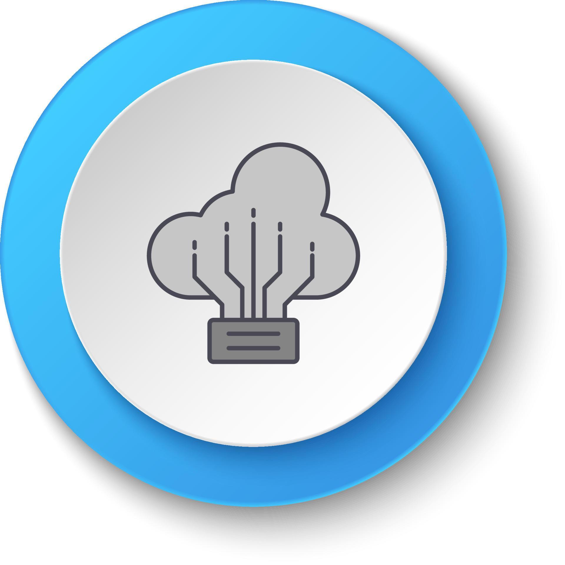 Round button for web icon. Backup, cloud. Button banner round, badge interface for application ...