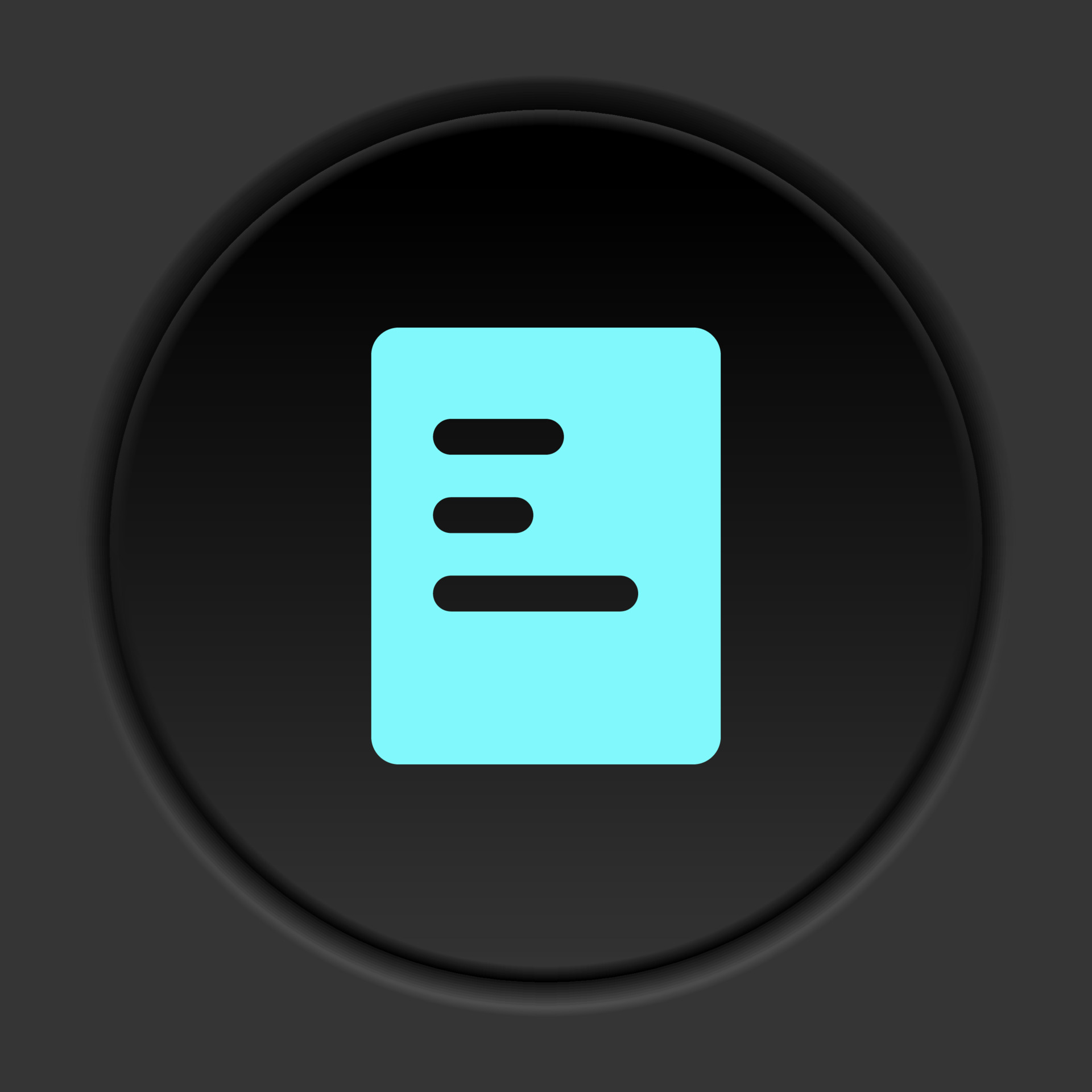 Round button icon, document. Button banner round, badge interface for application illustration ...