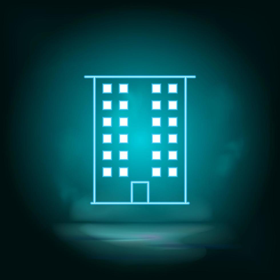 Neon building blue. Blue neon, Building vector icon. Vector background ... Neon building blue. Blue neon, Building vector icon. Vector background ...