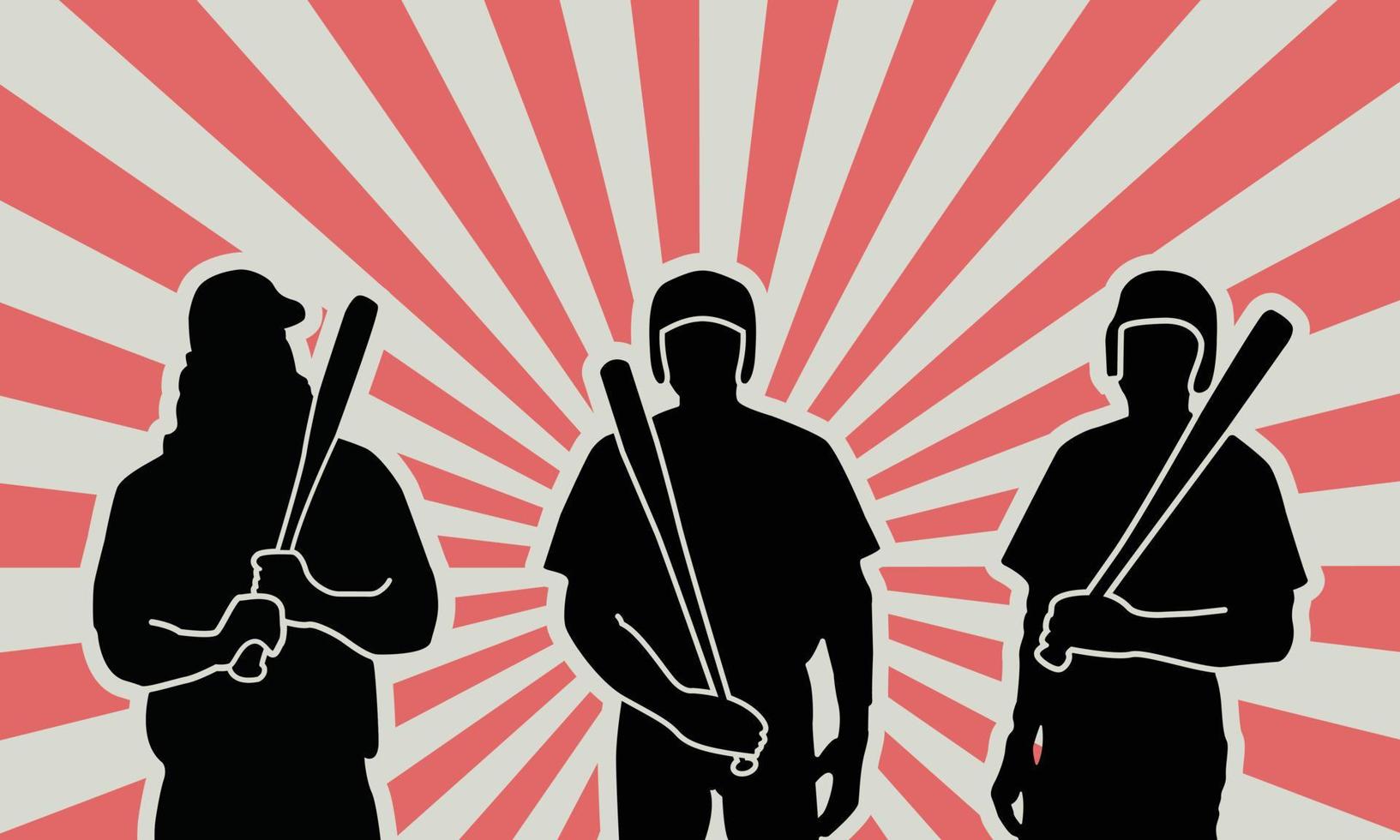 Silhouette Baseball Player Bundle 20988862 Vector Art At Vecteezy