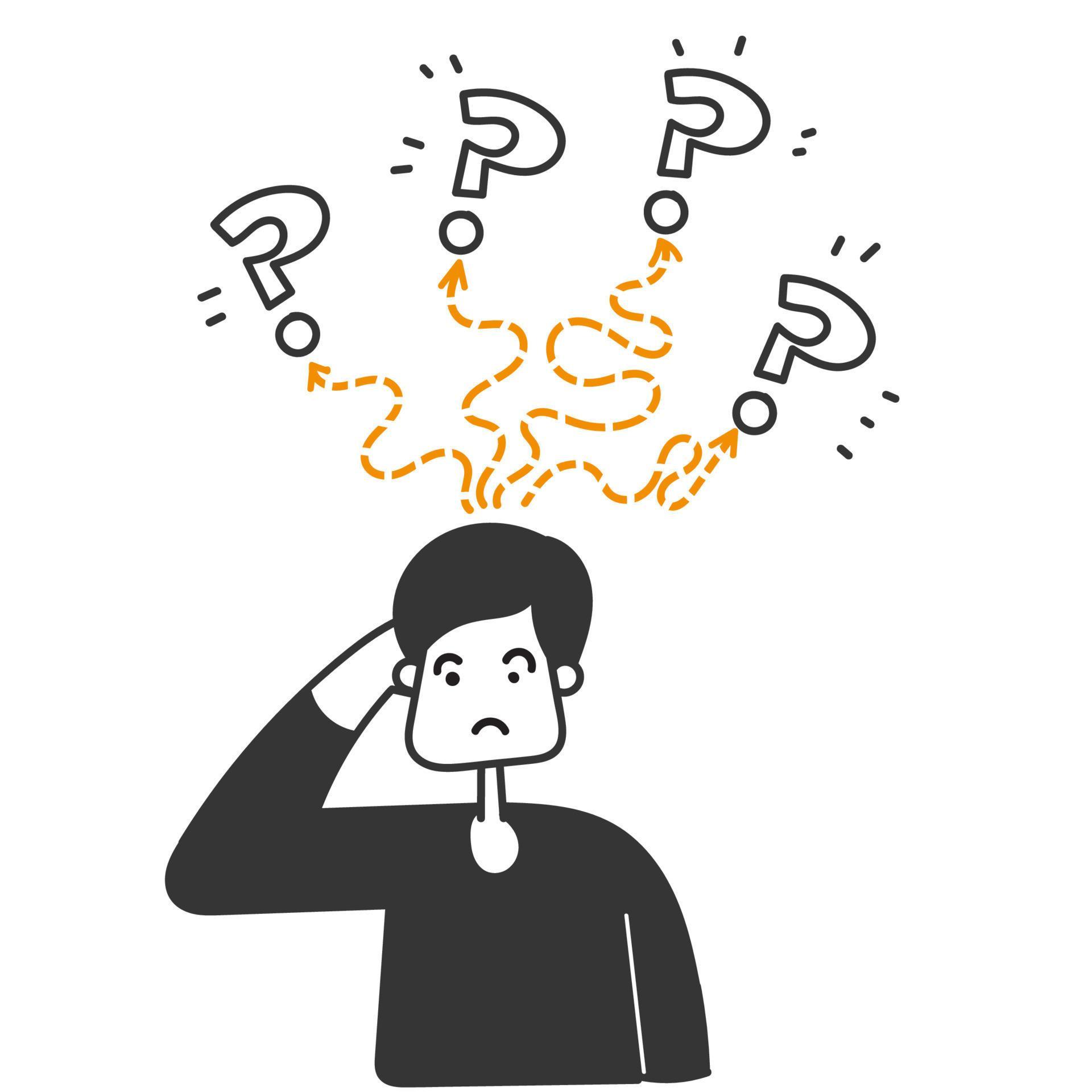 hand drawn doodle Cartoon person think about problem solving ... hand drawn doodle Cartoon person think about problem solving ...